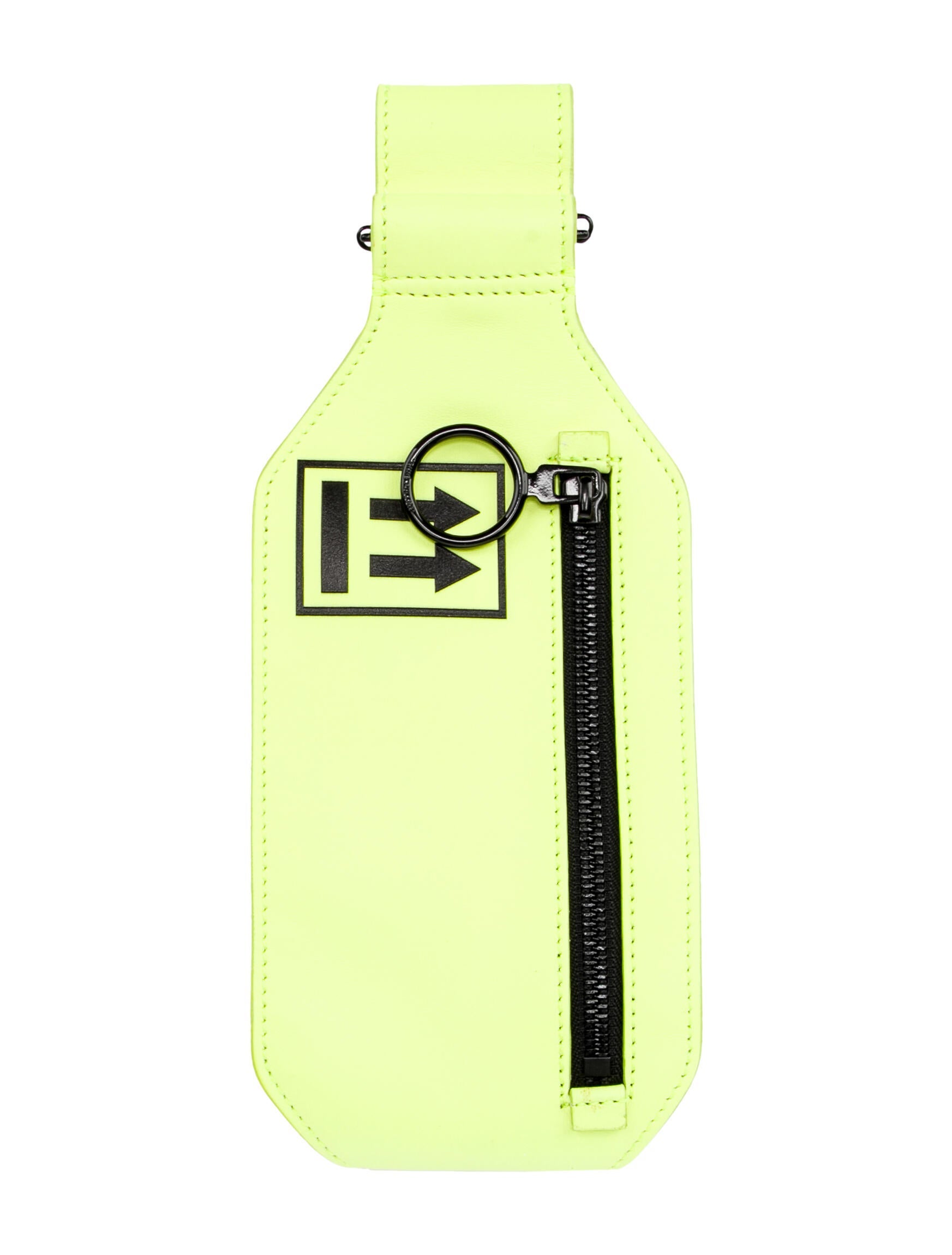 Off-White c/o Virgil Abloh Leather Logo Pouch Bag - Green Waist Bags ...
