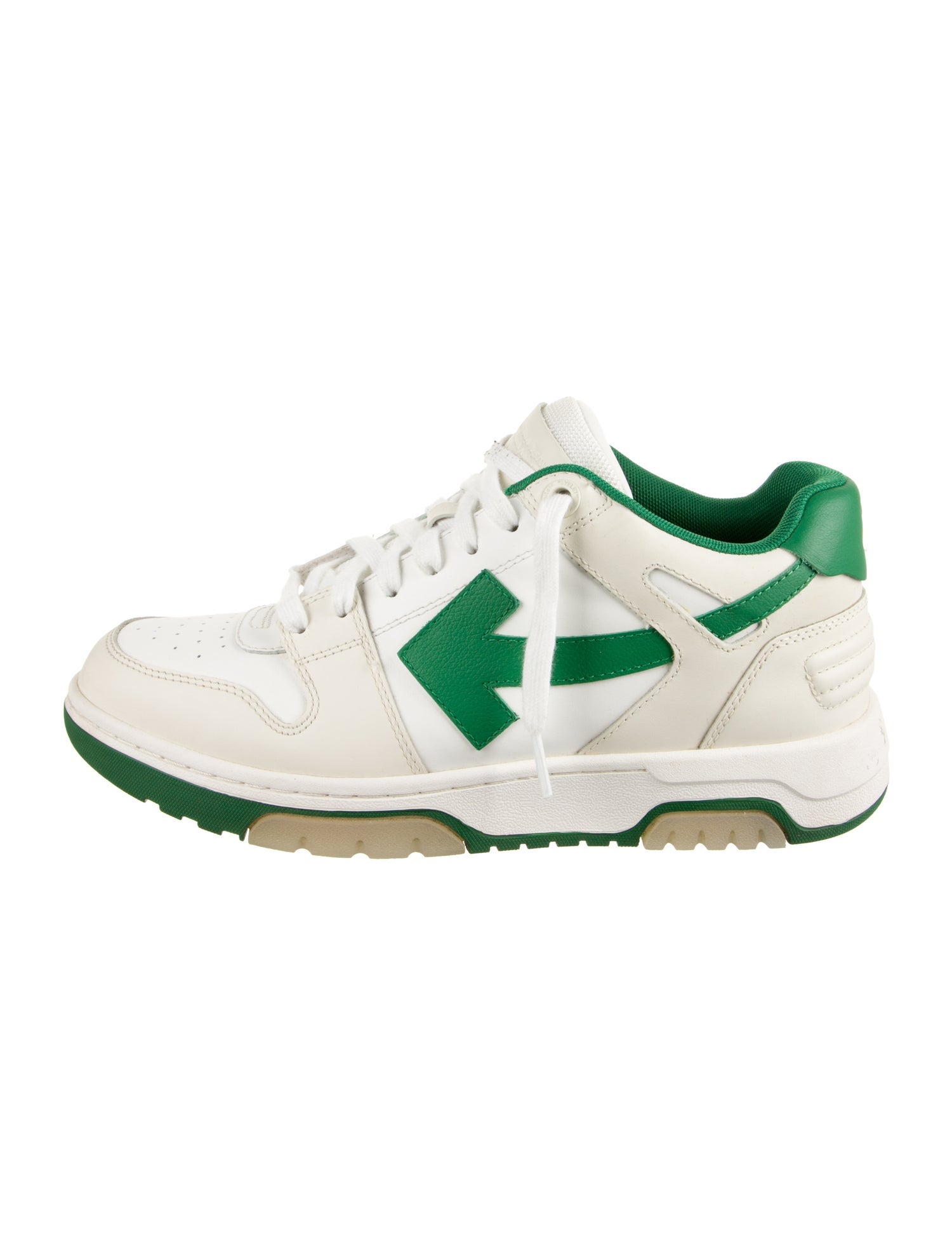 Off-White Leather Printed Sneakers - Green Sneakers, Shoes - OFFVA61540 ...
