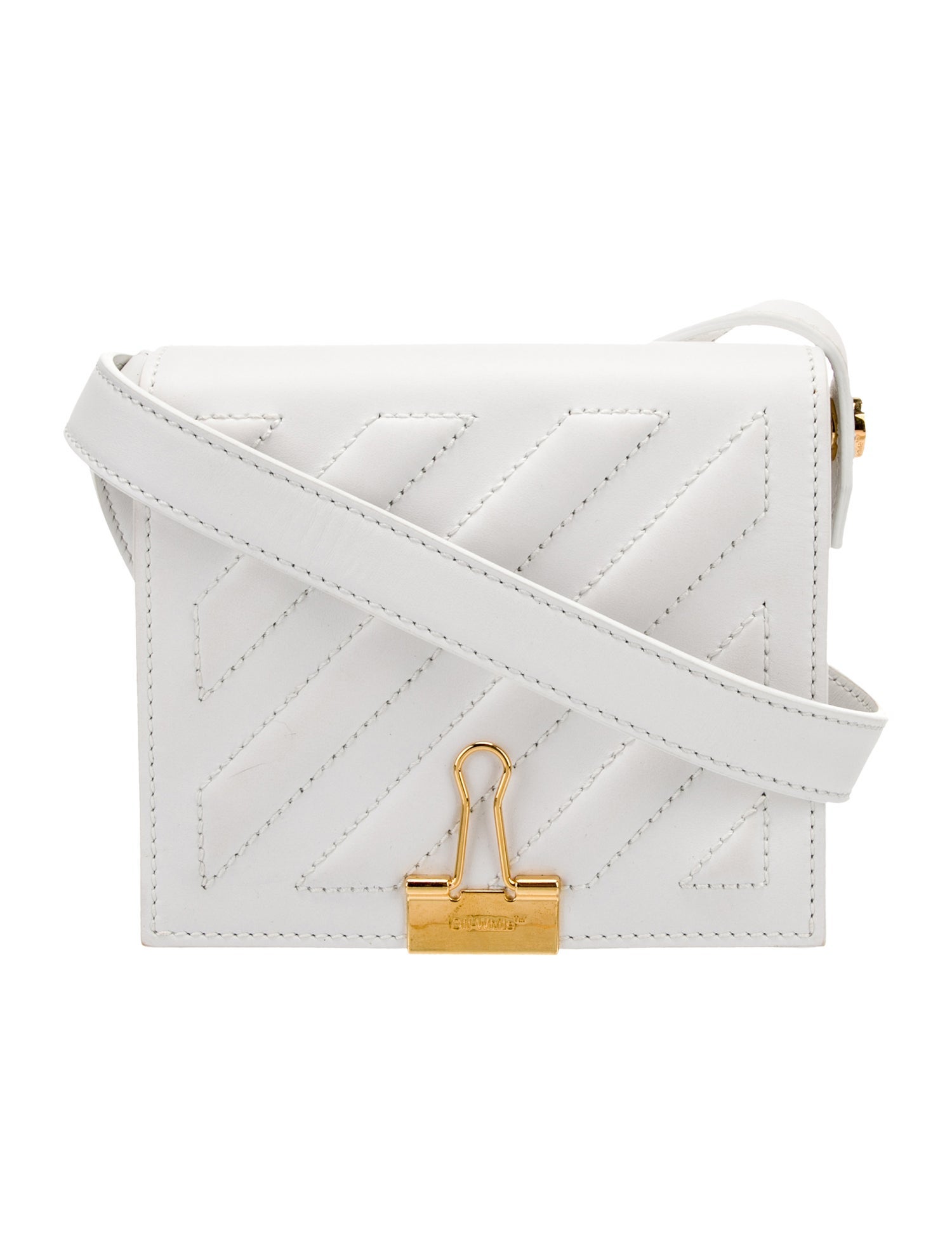 Off-White Baby Binder Clip Crossbody Bag - White Shoulder Bags ...