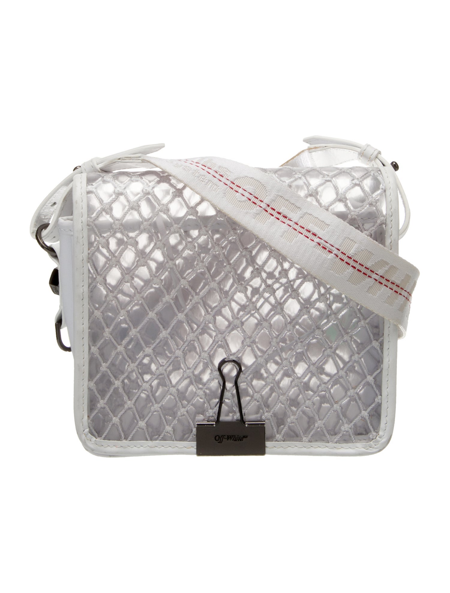 Off-White Binder Clip Shoulder Bag - Clear Crossbody Bags, Handbags ...