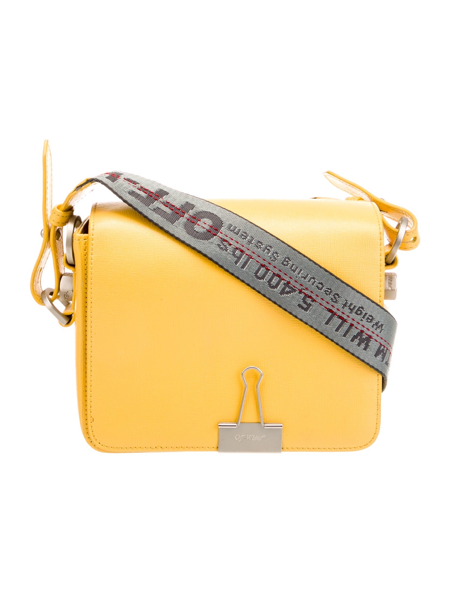 Off-White Saffiano Leather Shoulder Bag - Yellow Shoulder Bags ...