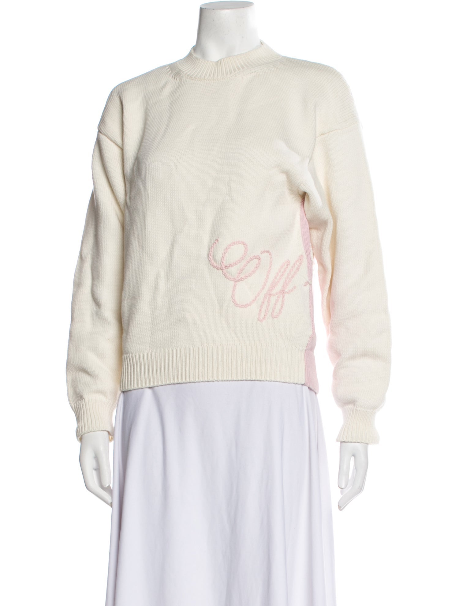 Off-White 2021 Script Sweater - Neutrals Knitwear, Clothing ...