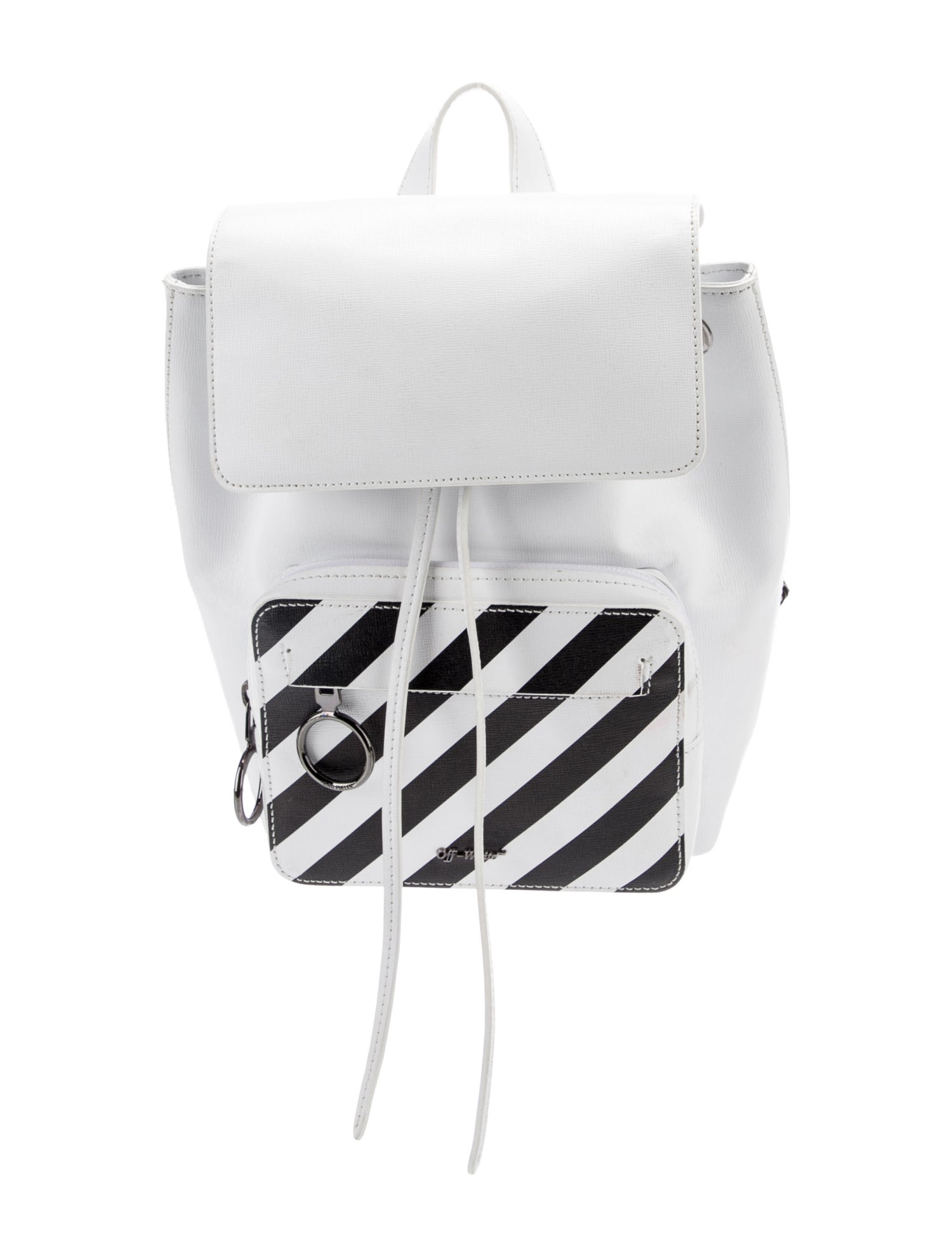 Off-White Leather Backpack - White Backpacks, Handbags - OFFVA72074 ...