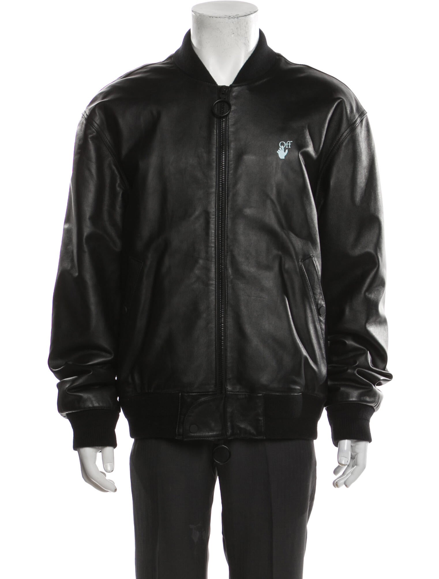 Off-White 2020 Leather Bomber Jacket - Black Outerwear, Clothing ...