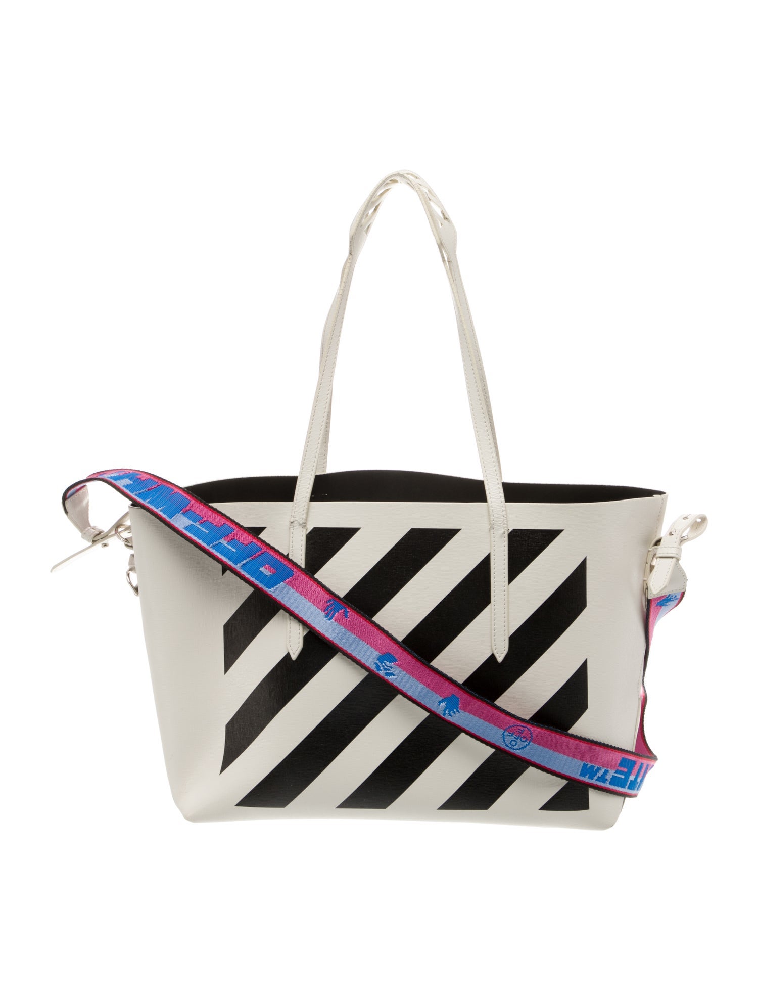 Off-White Signature Diagonals Tote - White Crossbody Bags, Handbags ...