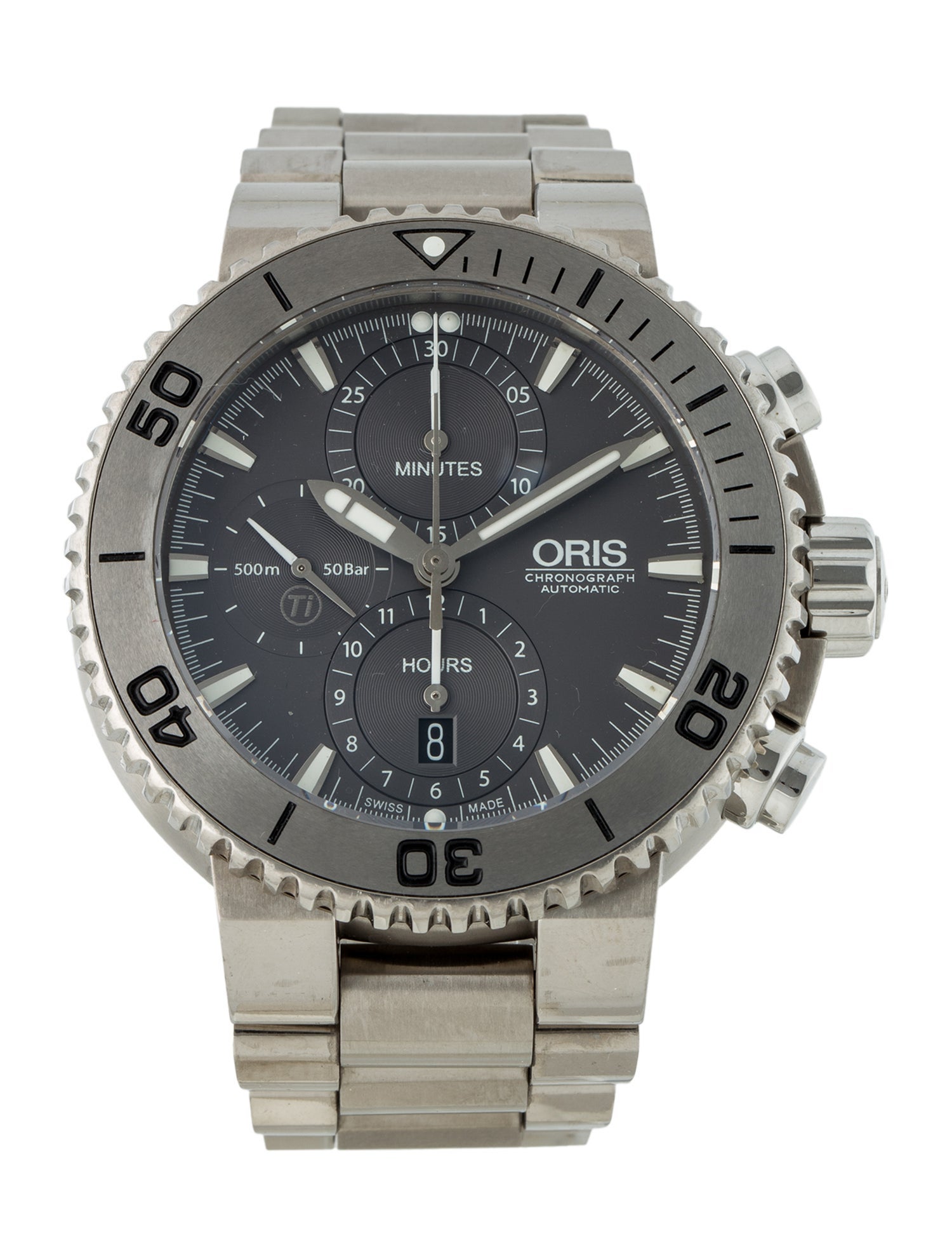 Oris Aquis Titan Chronograph Watch - 01 674 7655 7253-07 8 26 75PEB ...