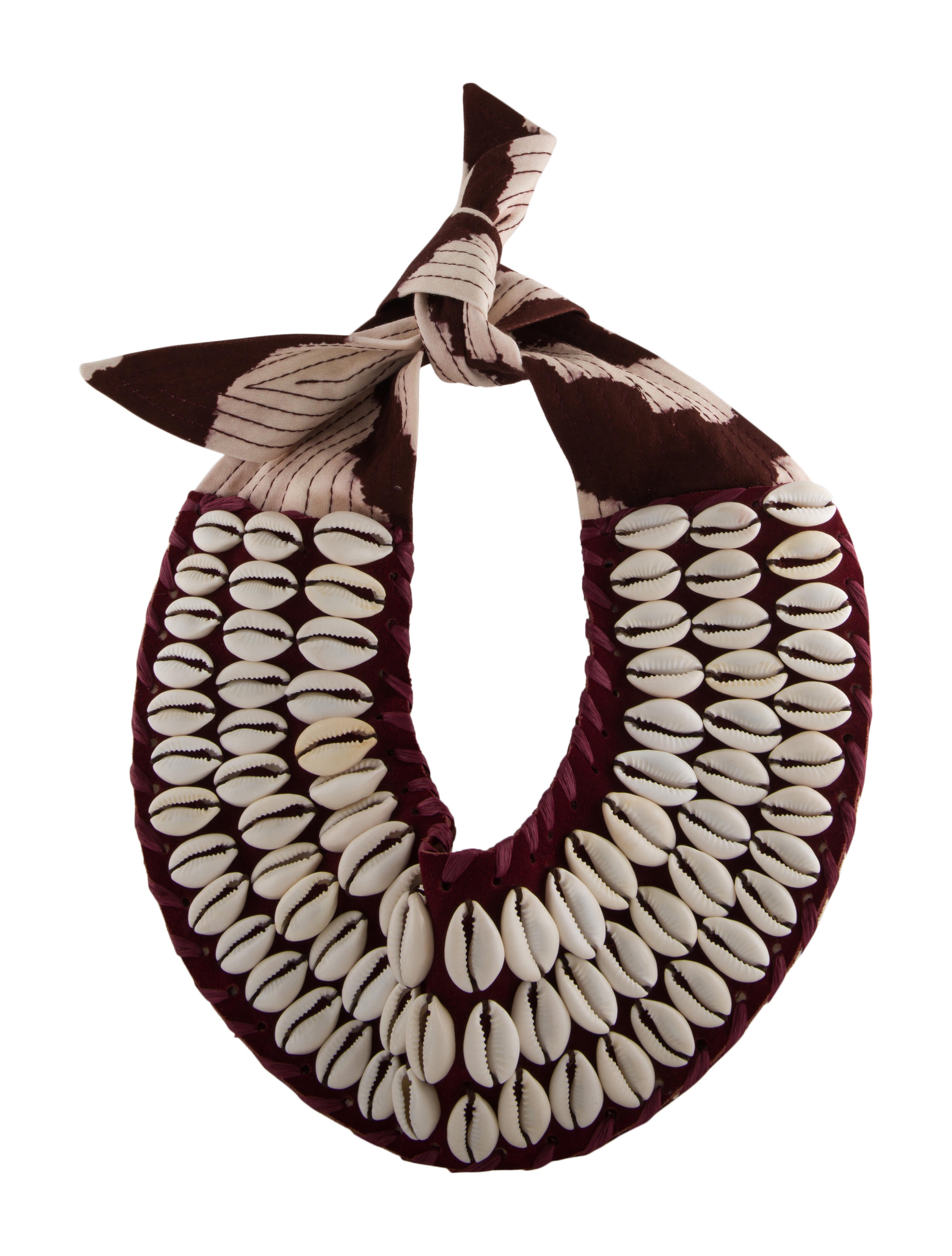Johanna Ortiz Suede, Fabric & Shell Bib Necklace - Red, Rose Gold-Tone ...