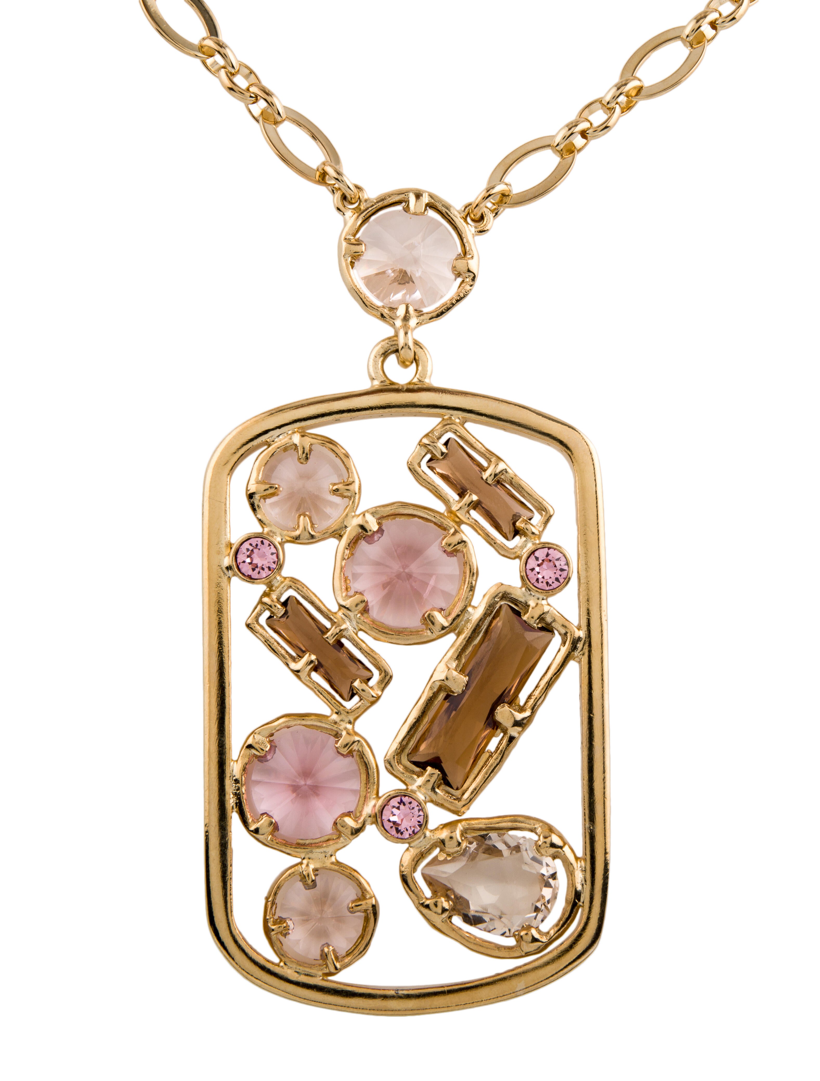 Erickson Beamon Crystal & Chain Embellished Long Pendant Necklace ...