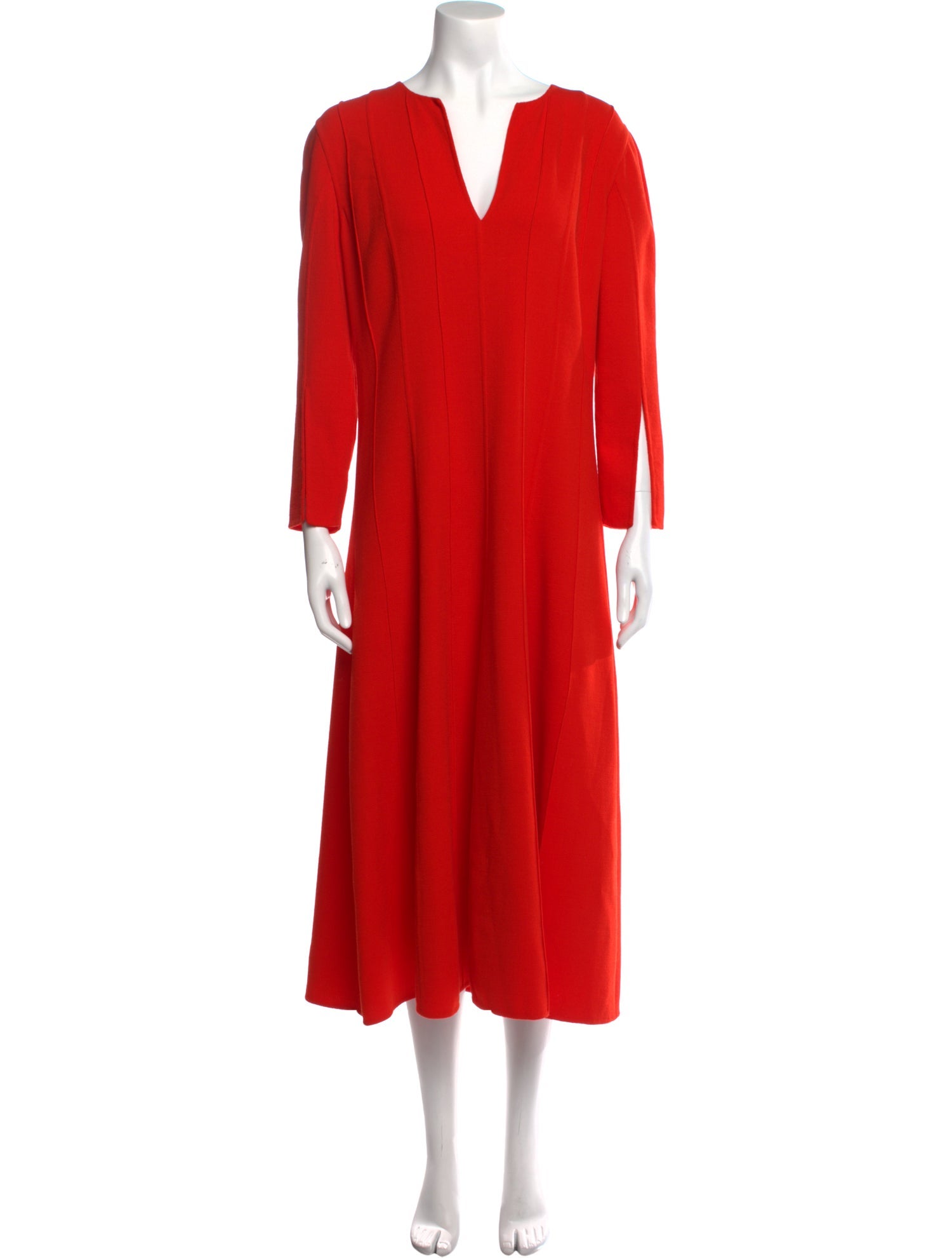 Oscar de la Renta Virgin Wool Long Dress - Red Dresses, Clothing ...