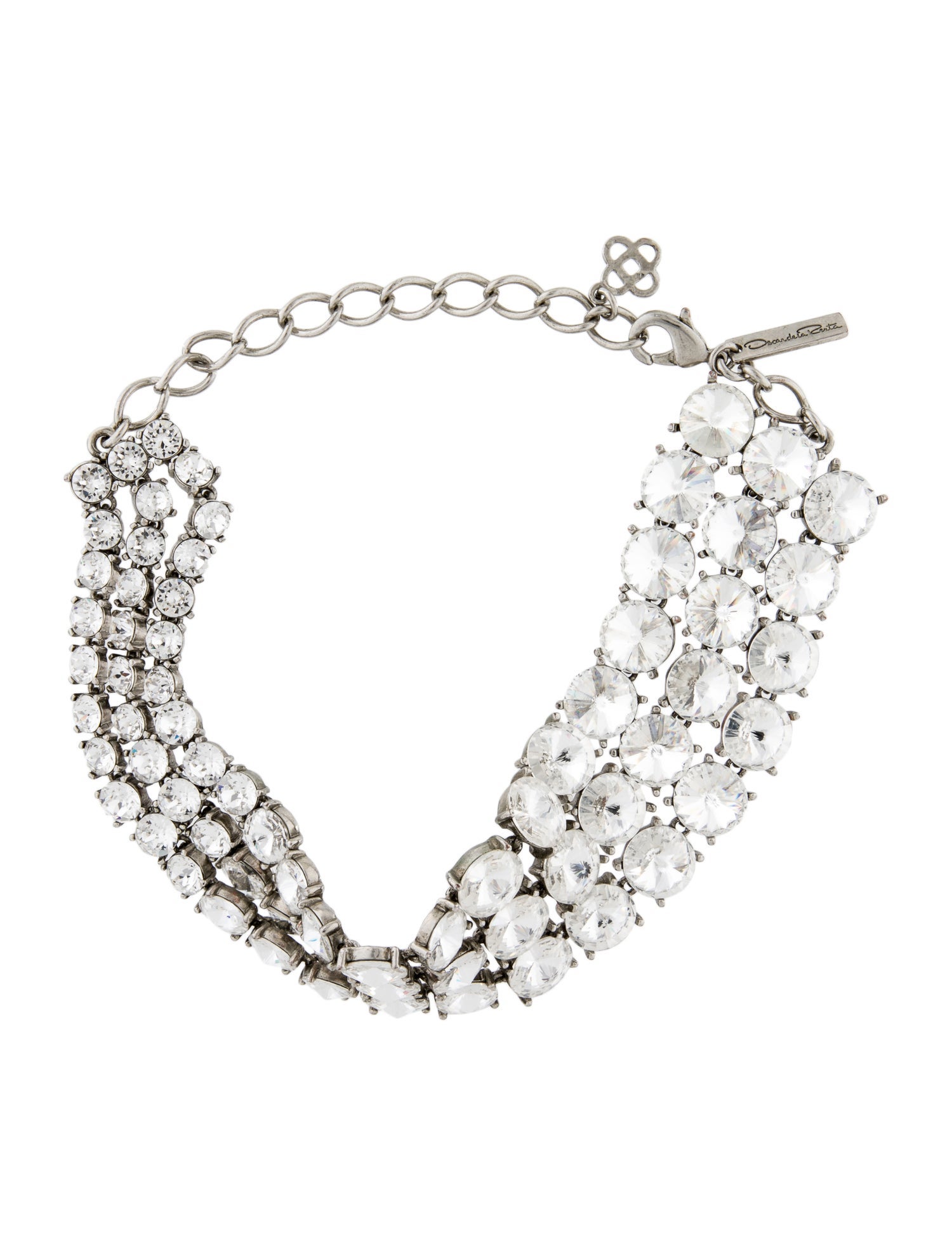 Vivienne Westwood Faux Pearl And Crystal One Row Drop Choker Necklace Blue Brass Choker
