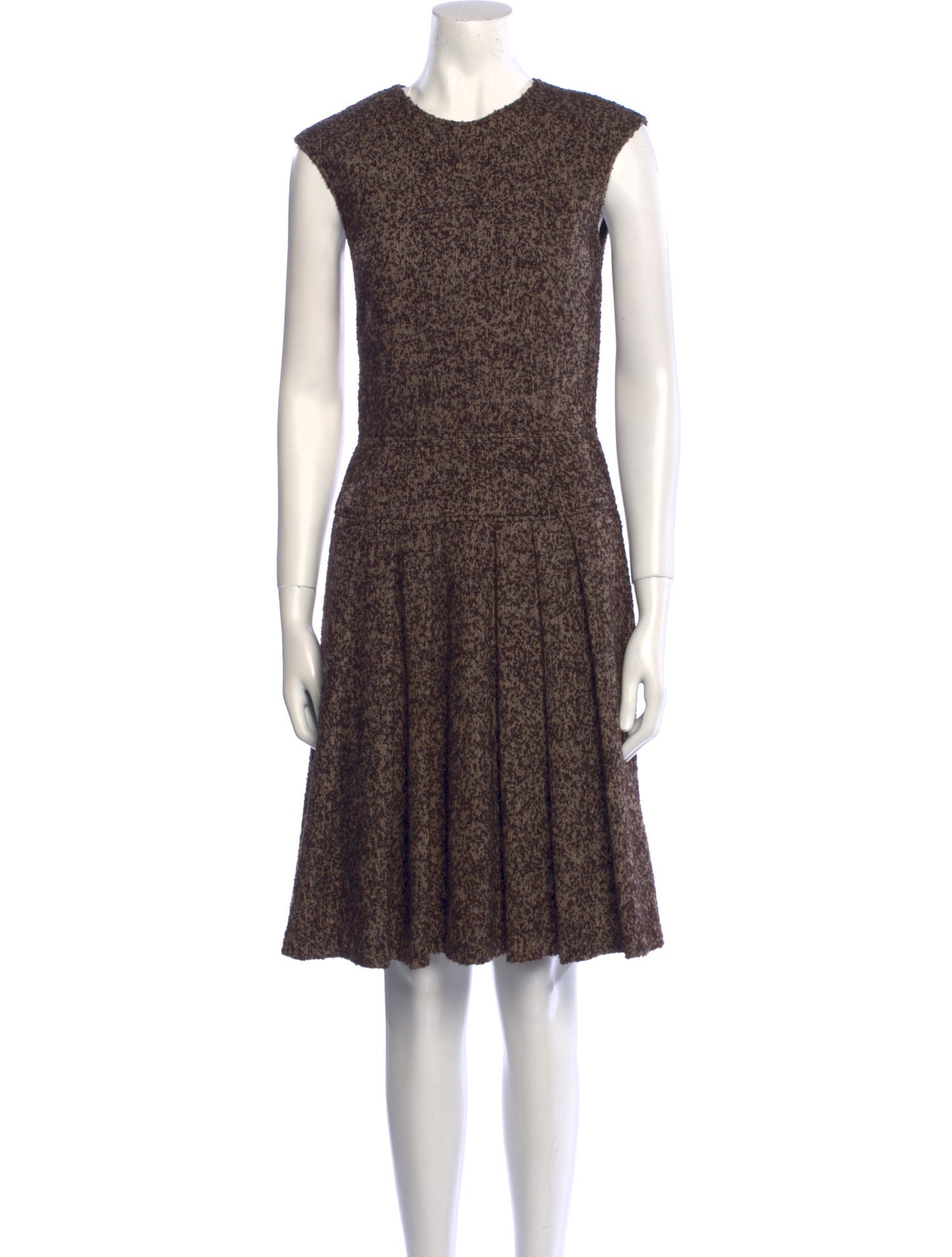 Oscar de la Renta Printed Knee-Length Dress - Brown Dresses, Clothing ...