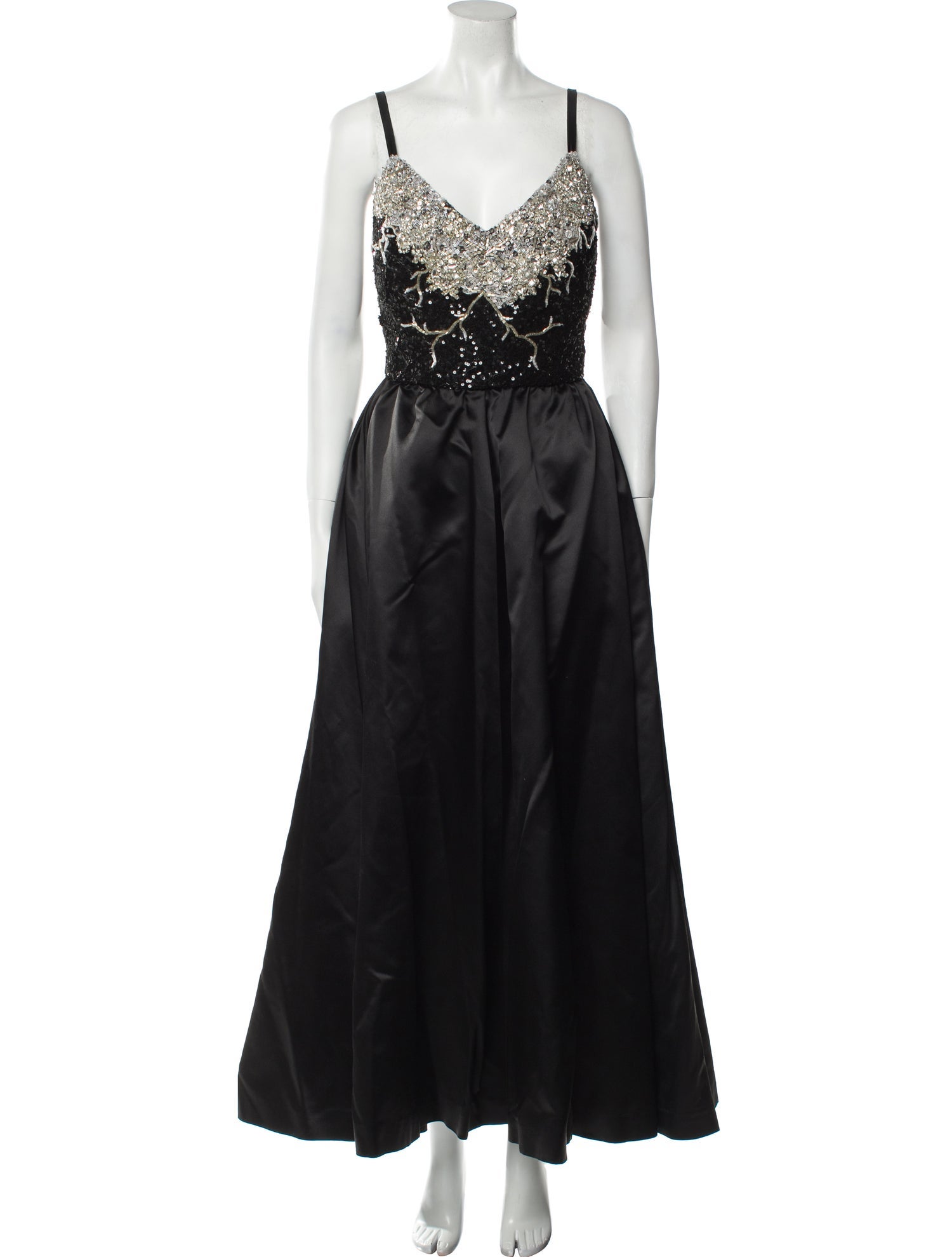 Oscar de la Renta V-Neck Long Dress - Black Dresses, Clothing ...