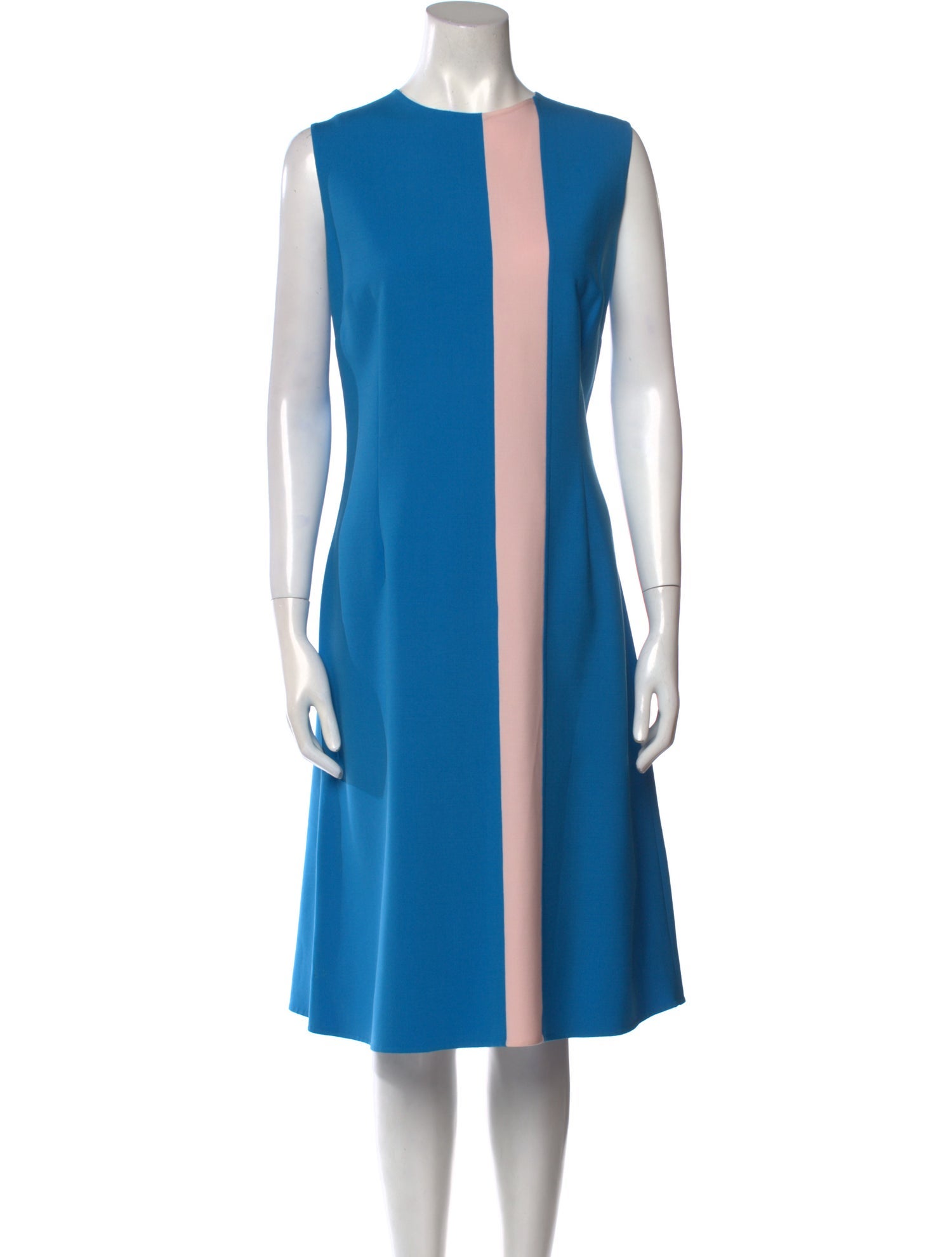 Oscar de la Renta Virgin Wool Midi Length Dress w/ Tags - Blue Dresses ...