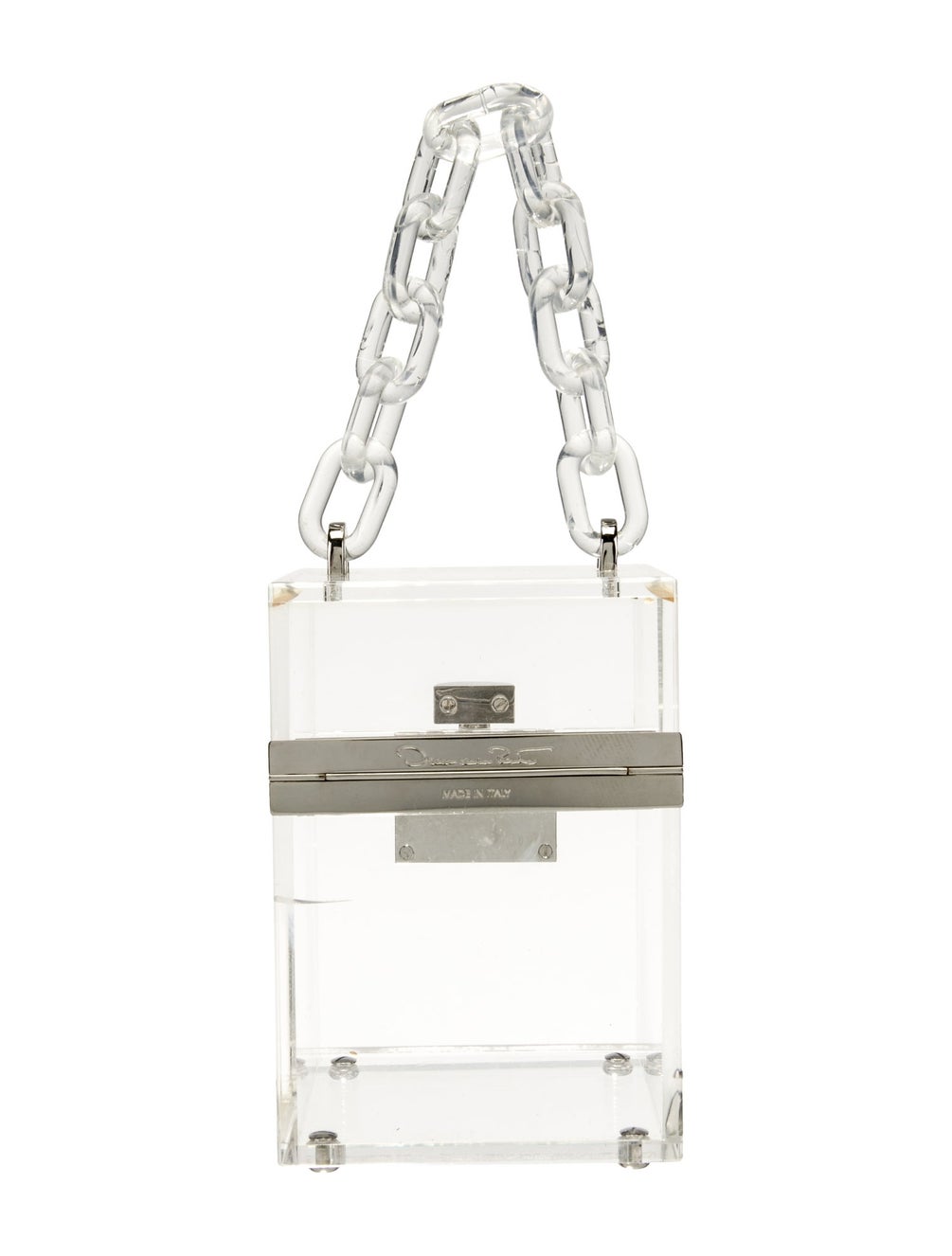 Oscar de la Renta Alibi Box Transparent Top-Handle Bag - Clear Handle ...