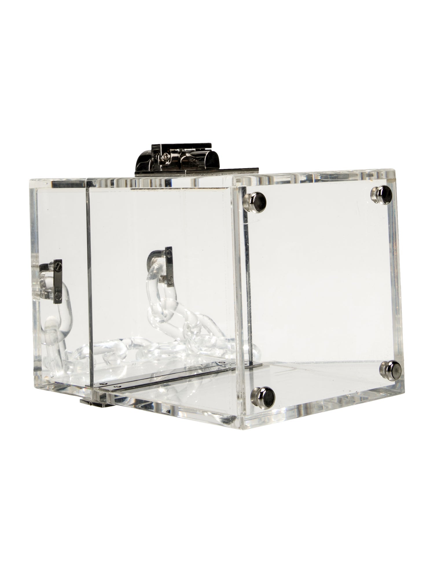 Oscar de la Renta Alibi Box Transparent Top-Handle Bag - Clear Handle ...