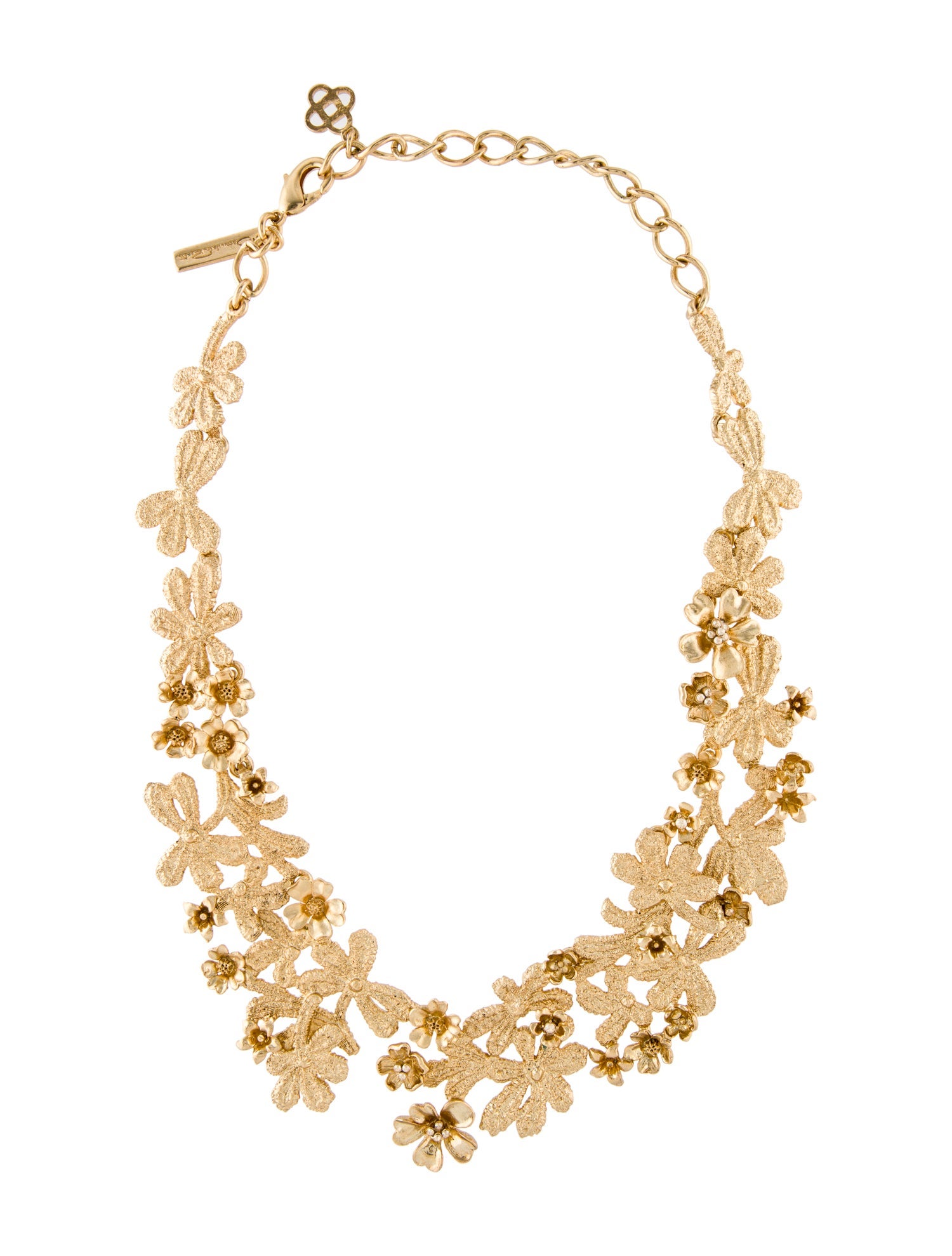 Oscar de la Renta Crystal Tree Branch Collar Necklace - Green, Gold ...