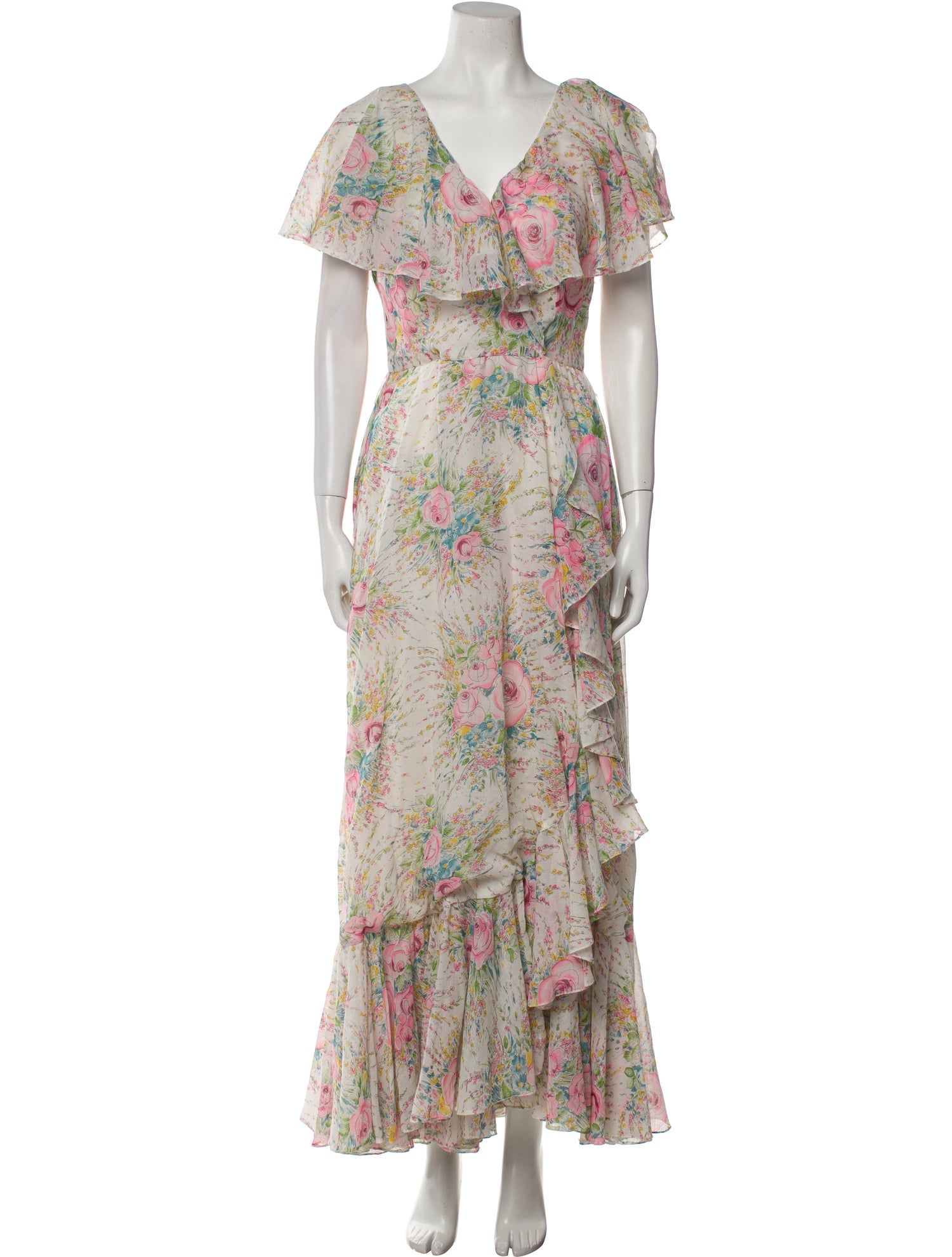 Oscar de la Renta Floral Print Long Dress - Neutrals Dresses, Clothing ...