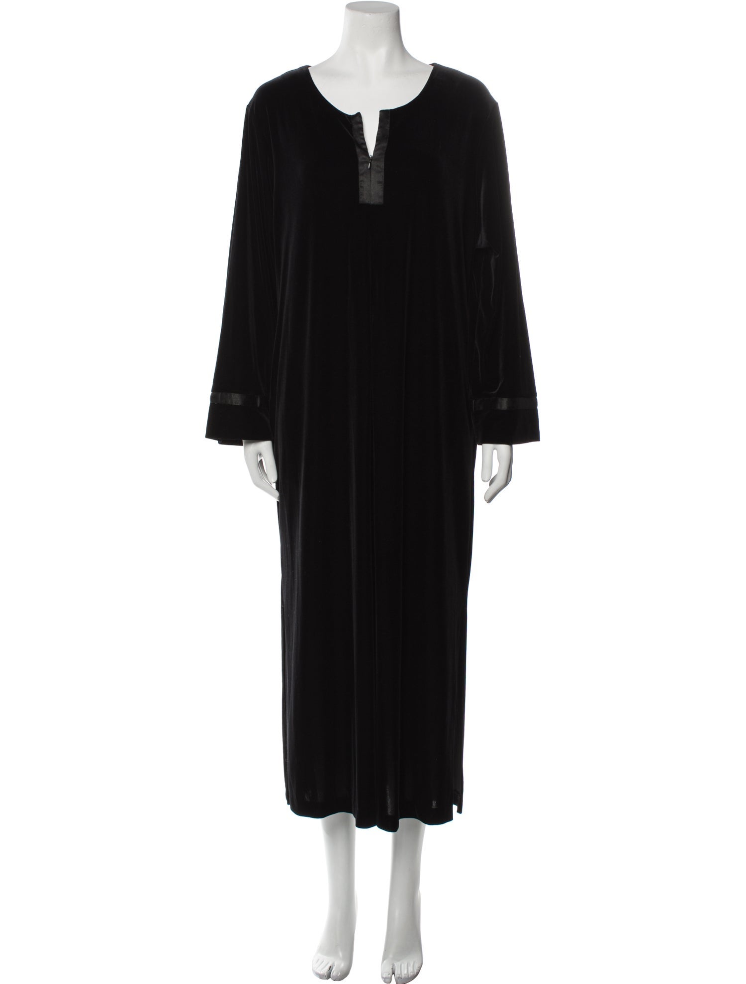 Oscar de la Renta Pink Label V-Neck Long Dress - Black Dresses ...