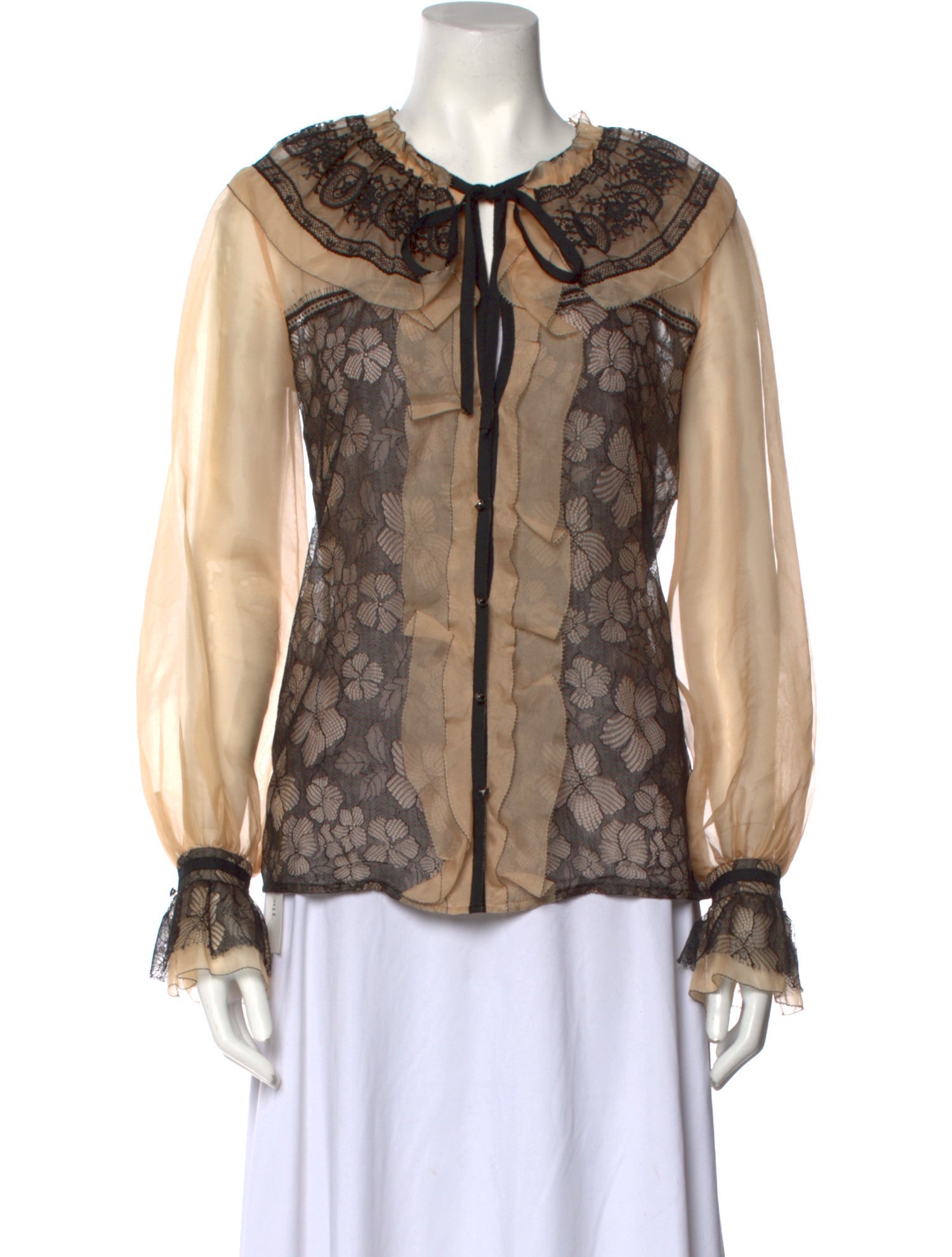 Oscar de la Renta 2010 Silk Blouse - Neutrals Tops, Clothing ...