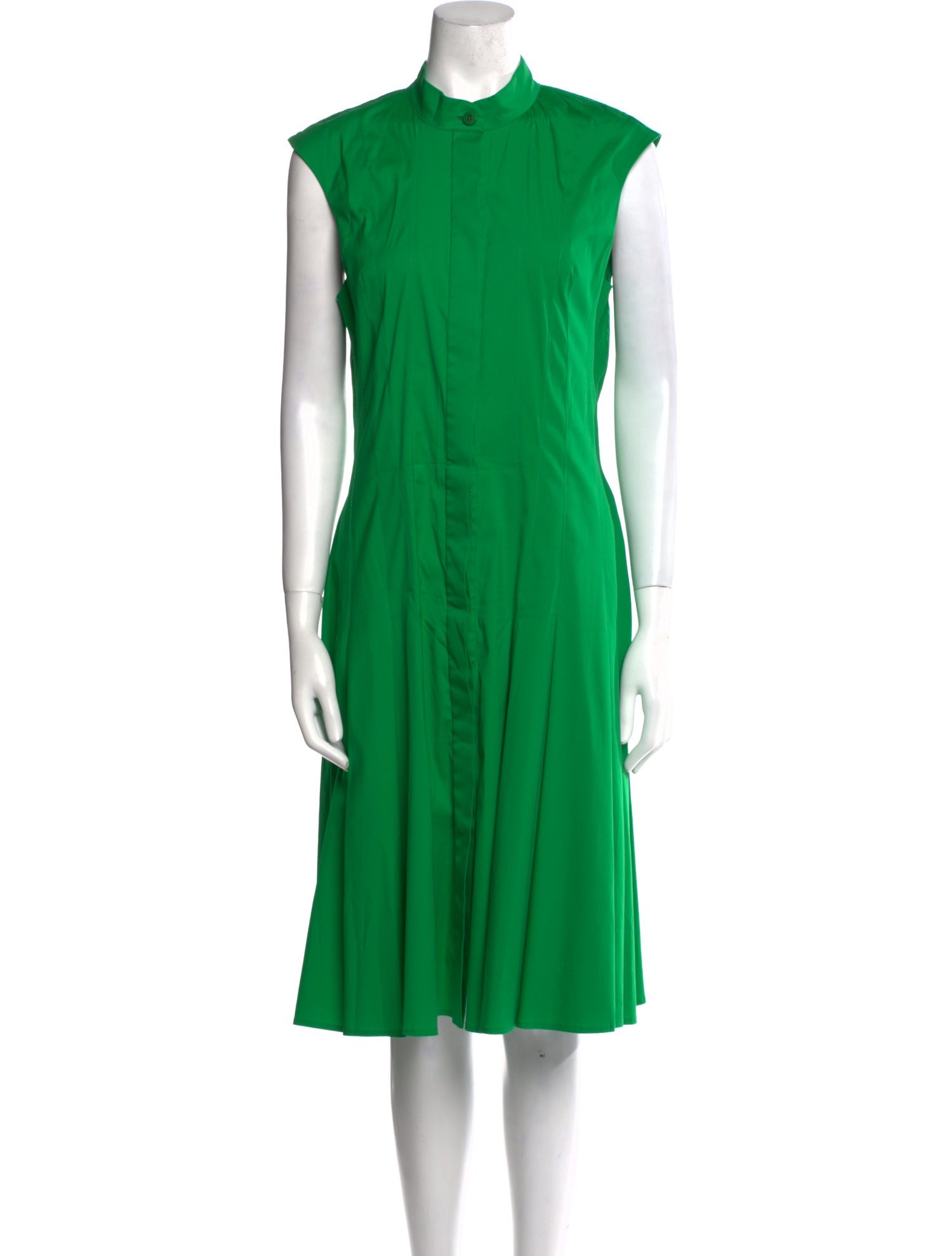 Oscar de la Renta Mock Neck Midi Length Dress - Green Dresses, Clothing ...