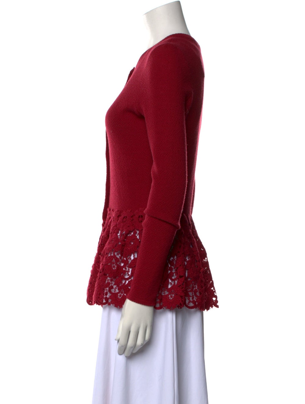 Oscar de la Renta Crew Neck Sweater - Red Knitwear, Clothing ...