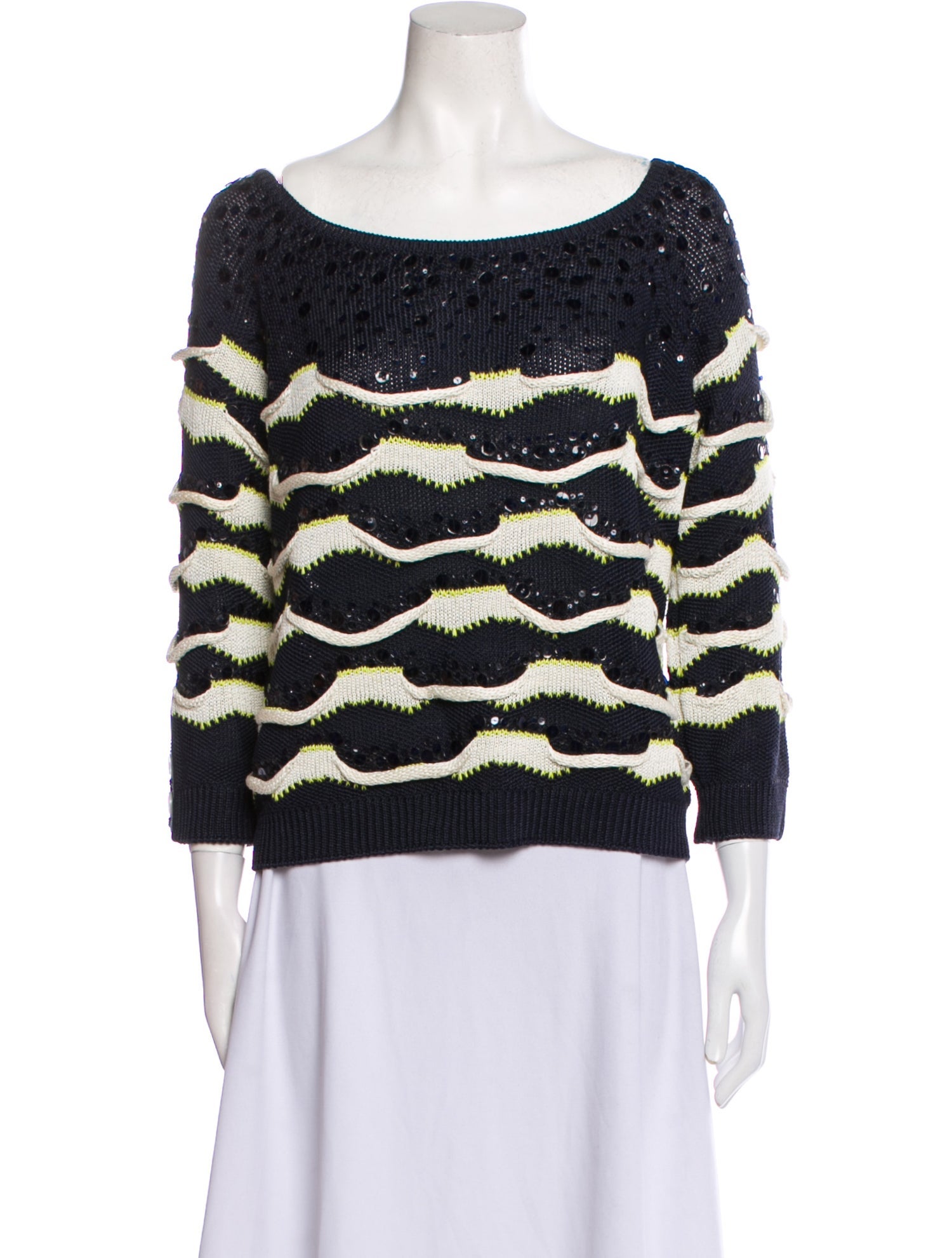 Oscar de la Renta 2010 Silk Sweater w/ Tags - Blue Knitwear, Clothing ...