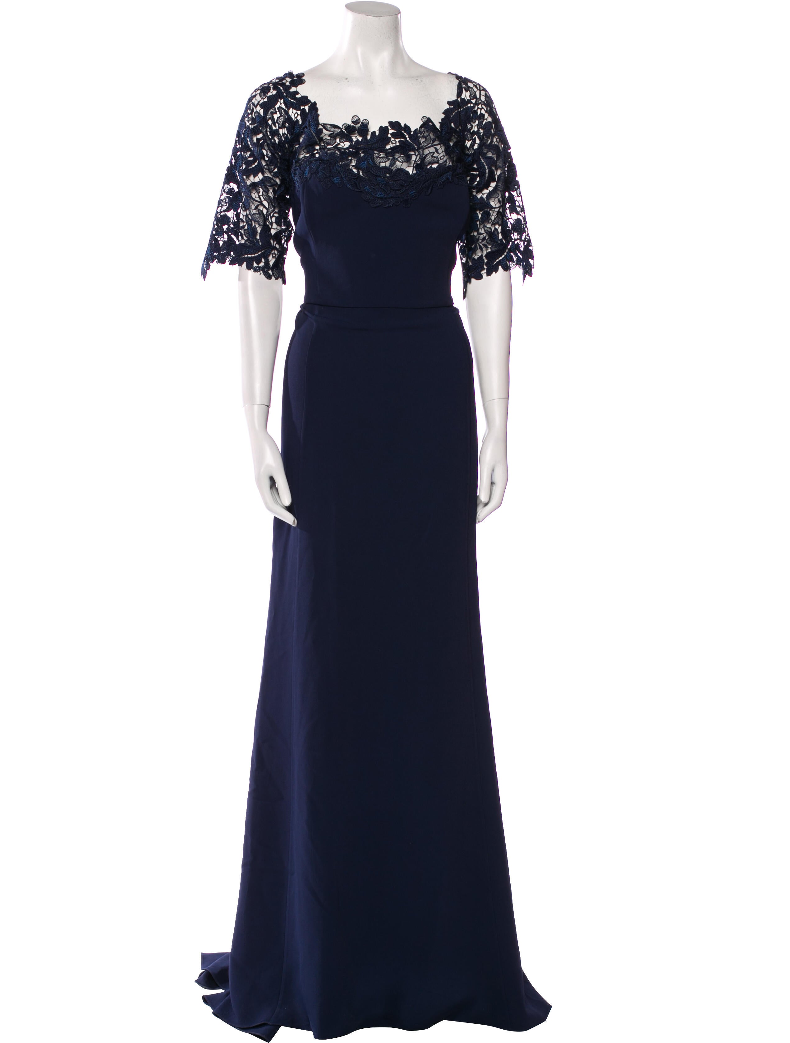 Oscar de la Renta Square Neckline Long Dress - Blue Dresses, Clothing ...