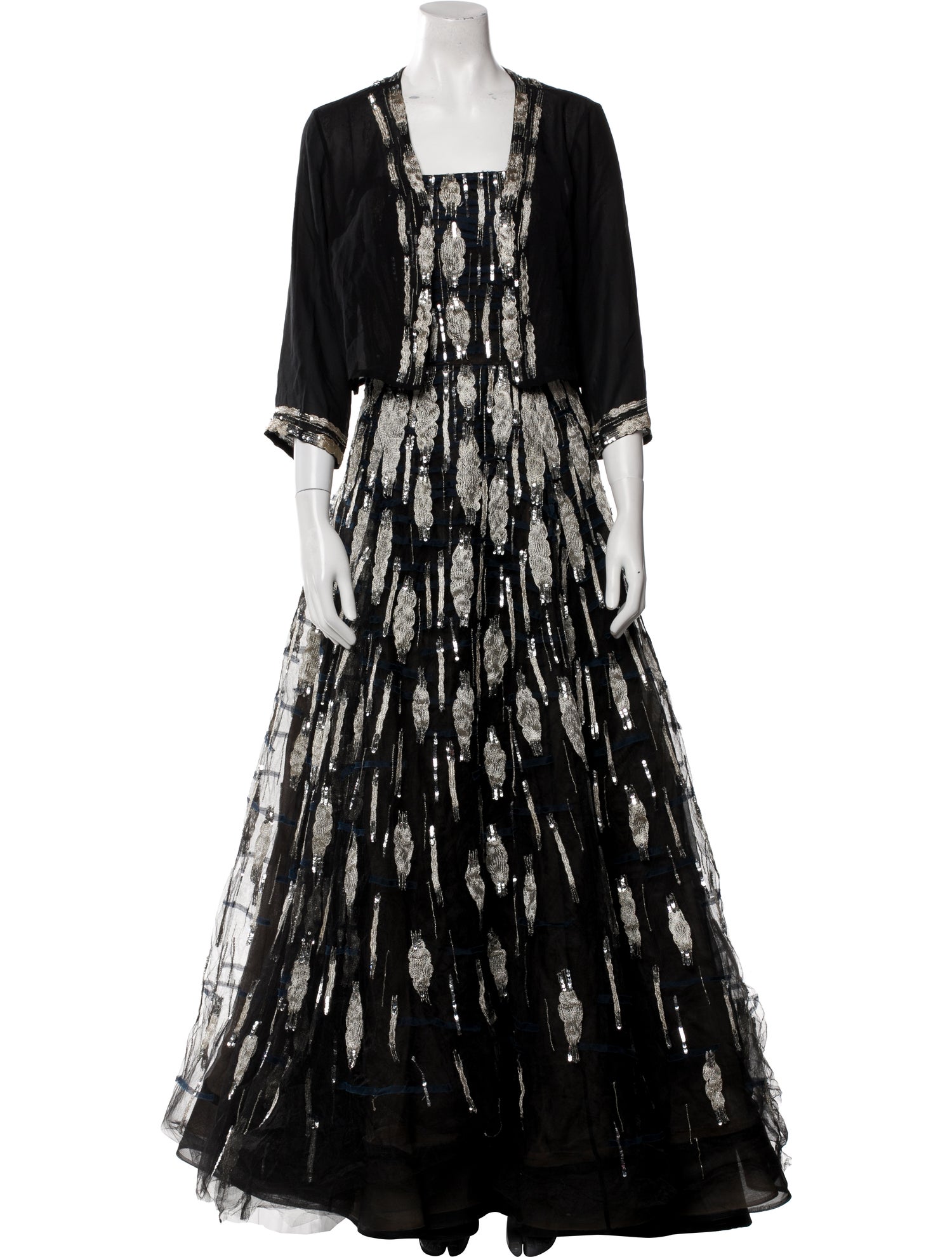 Oscar de la Renta Printed Long Dress - Black Dresses, Clothing ...