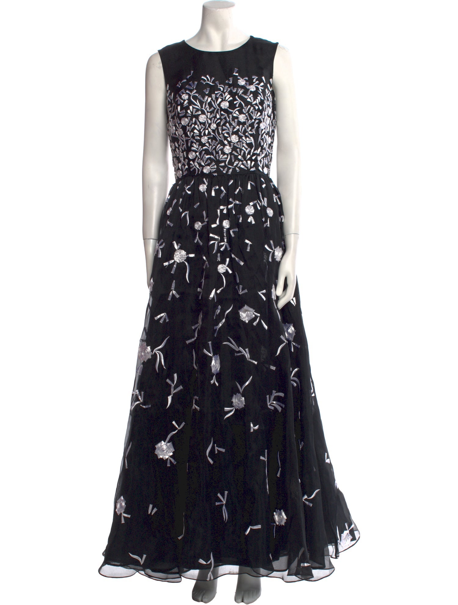 Oscar de la Renta Silk Long Dress - Black Dresses, Clothing - OSC257566 ...