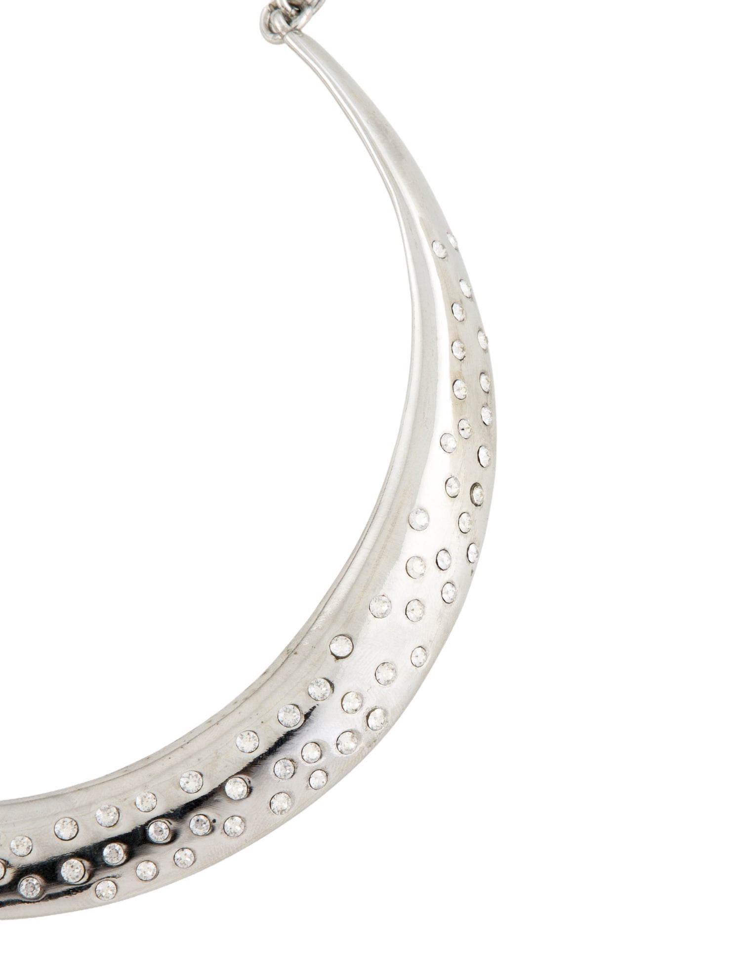 Oscar de la Renta Crystal Octagon Necklace - Silver-Tone Metal Collar ...