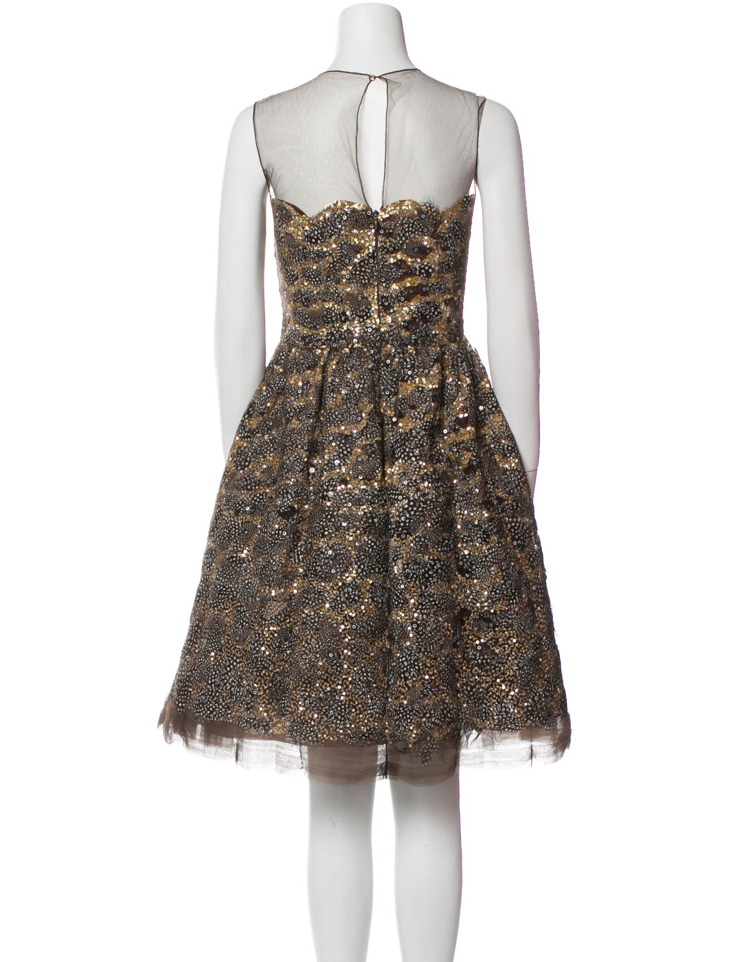 Oscar de la Renta Nylon Knee-Length Dress - Brown Dresses, Clothing ...