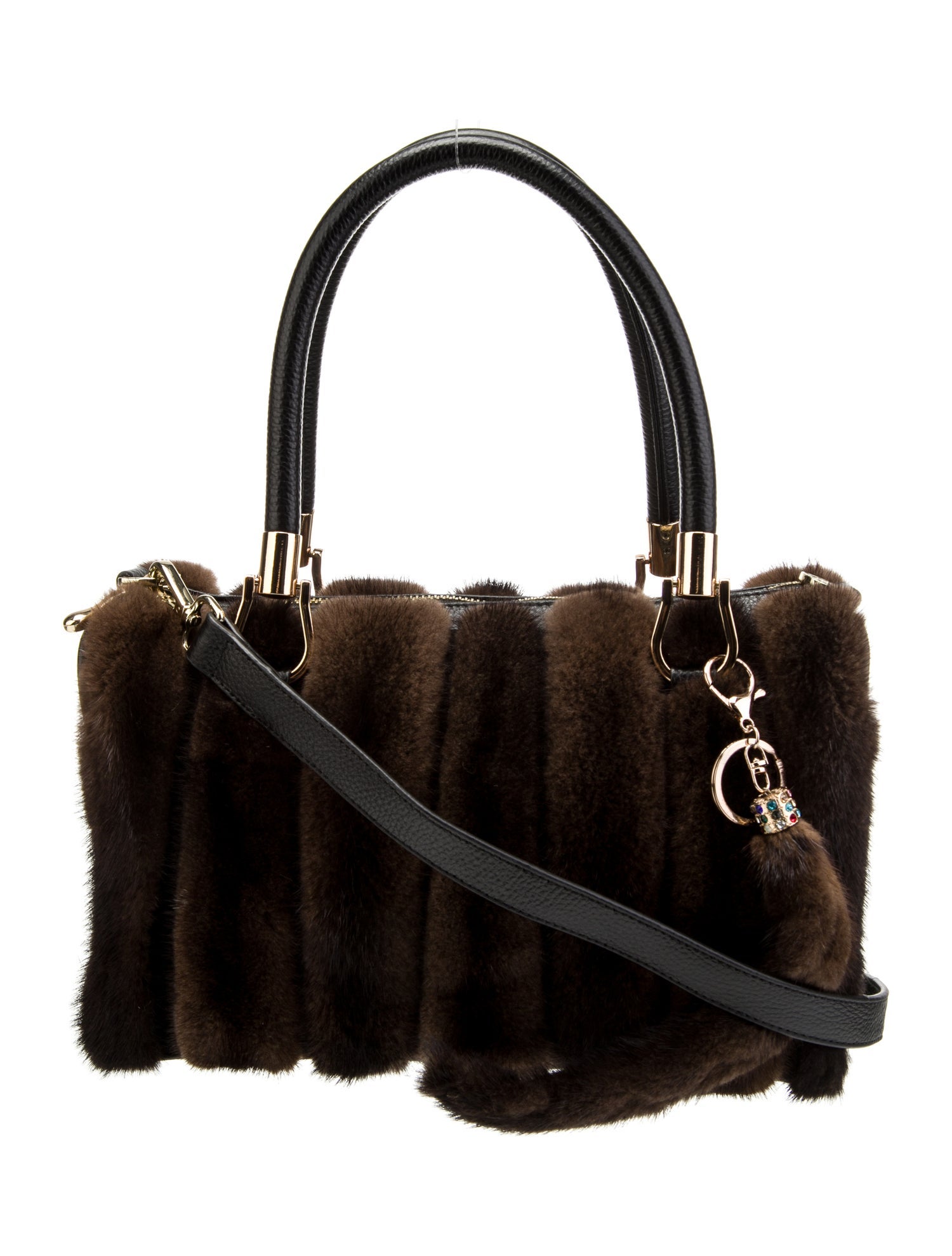 Overland Leather-trim Mink Handle Bag - Black Handle Bags, Handbags ...