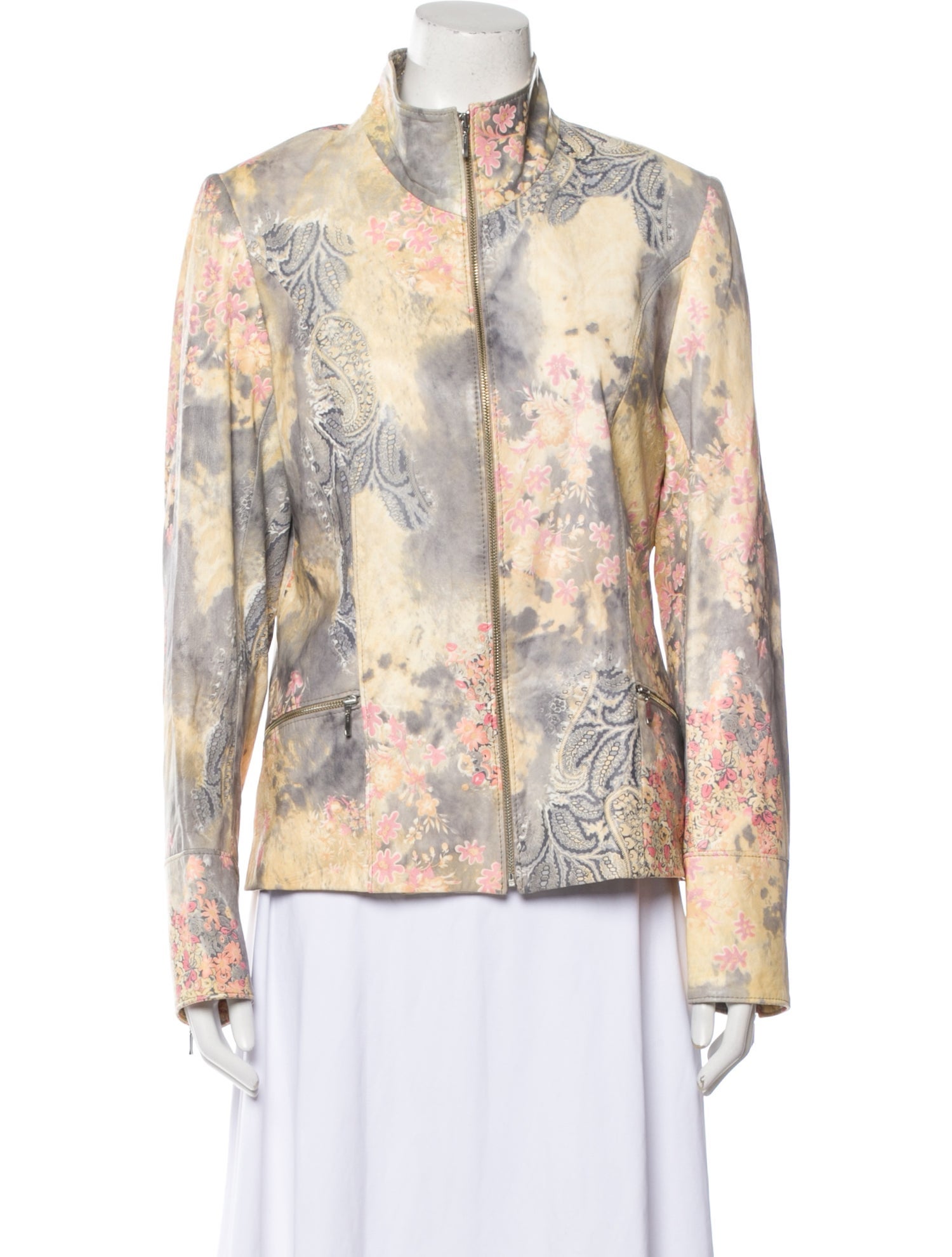 Overland Floral Print Jacket - Grey Jackets, Clothing - OVALD20666 ...