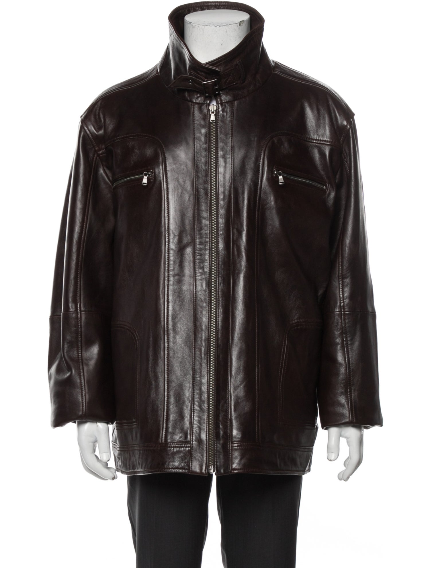 Overland Leather Moto Jacket - Brown Outerwear, Clothing - OVALD20729 ...