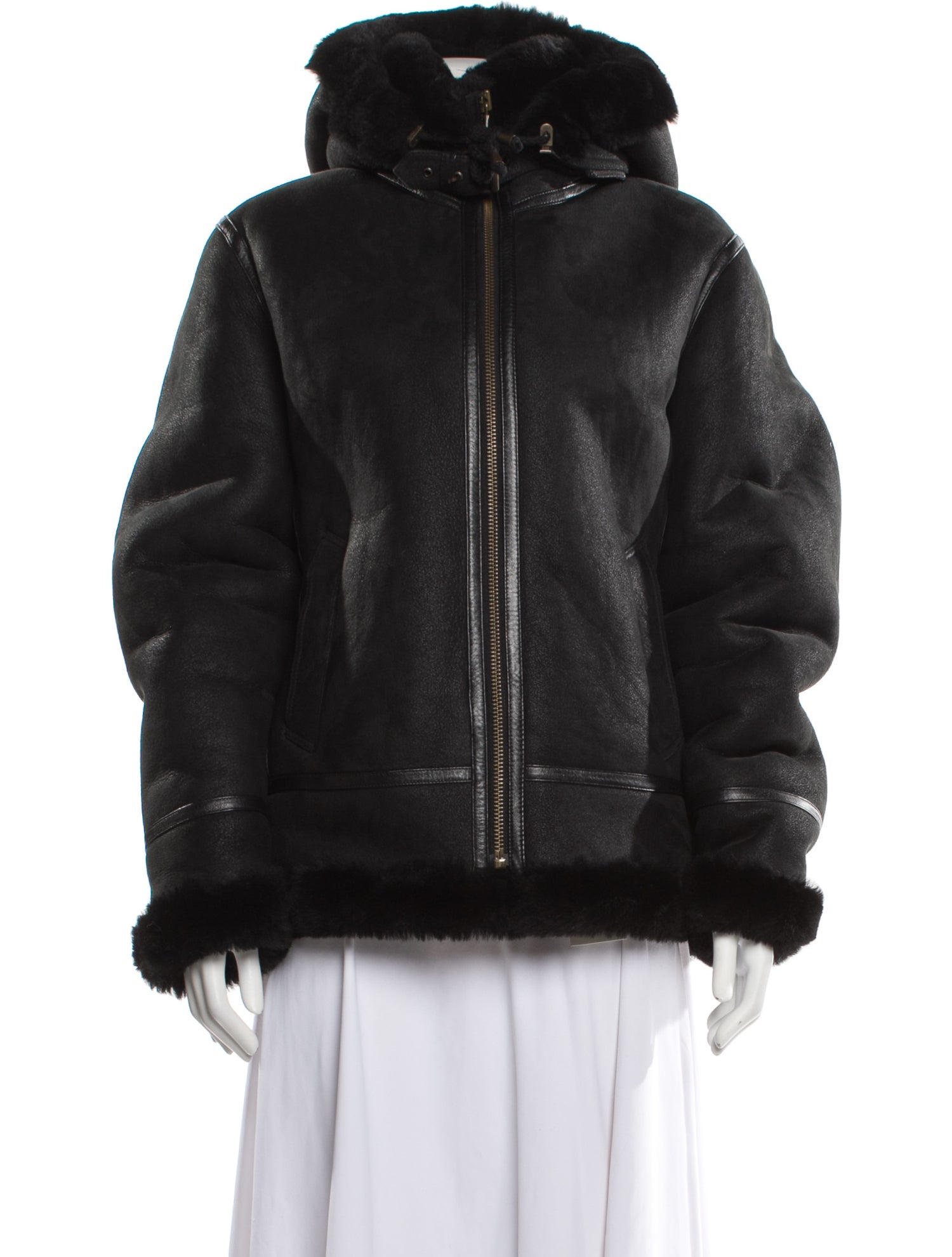 Overland Leather Faux Fur Coat - Black Coats, Clothing - OVALD20857 ...