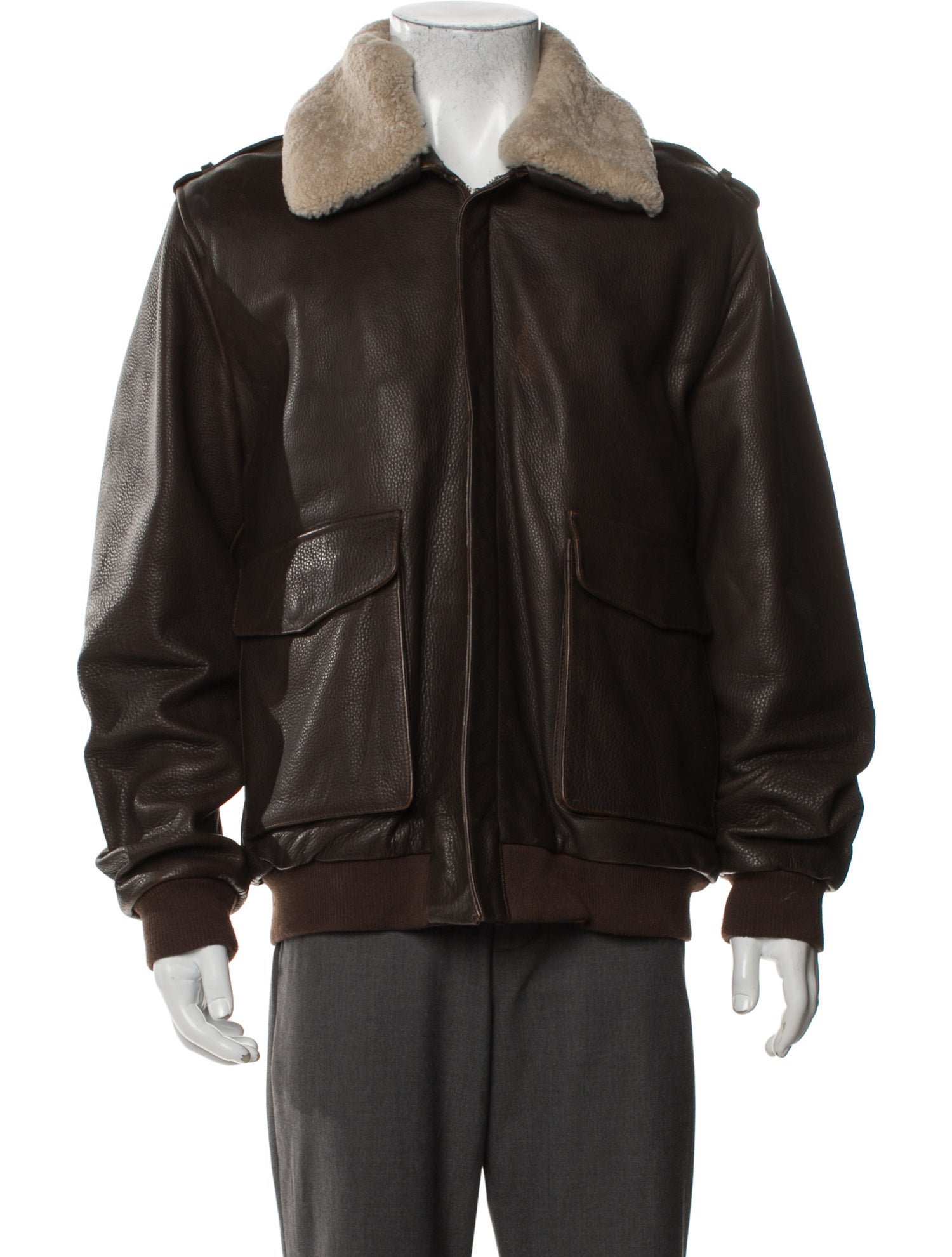 Overland Leather Bomber Jacket - Brown Outerwear, Clothing - OVALD20901 ...