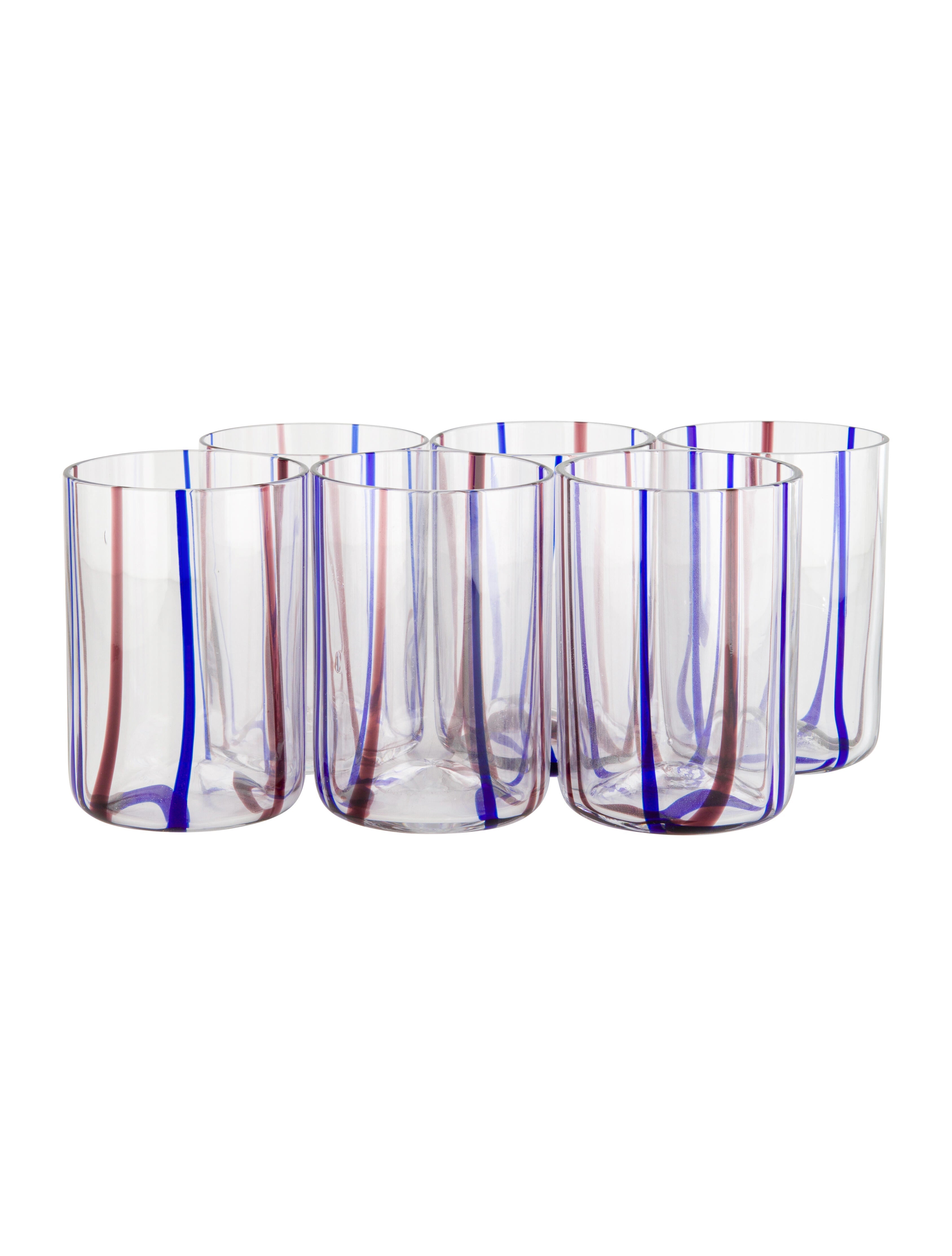 Zafferano Set of 6 Glass Tumblers - Clear, 6 pieces Drinkware & Barware ...