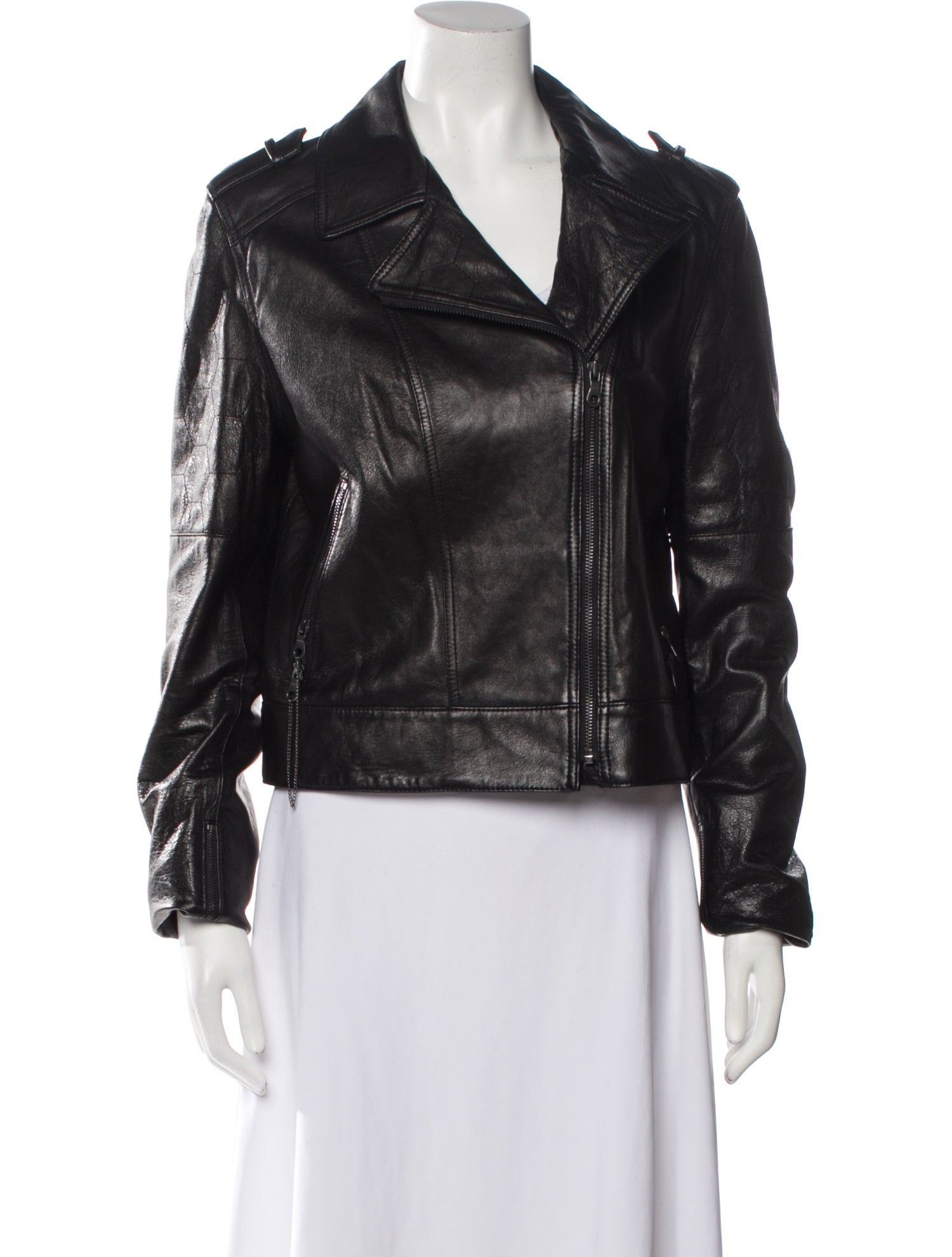 Paige Gamble Lamb Leather Biker Jacket - Black Jackets, Clothing - PAIGM20858 | The RealReal