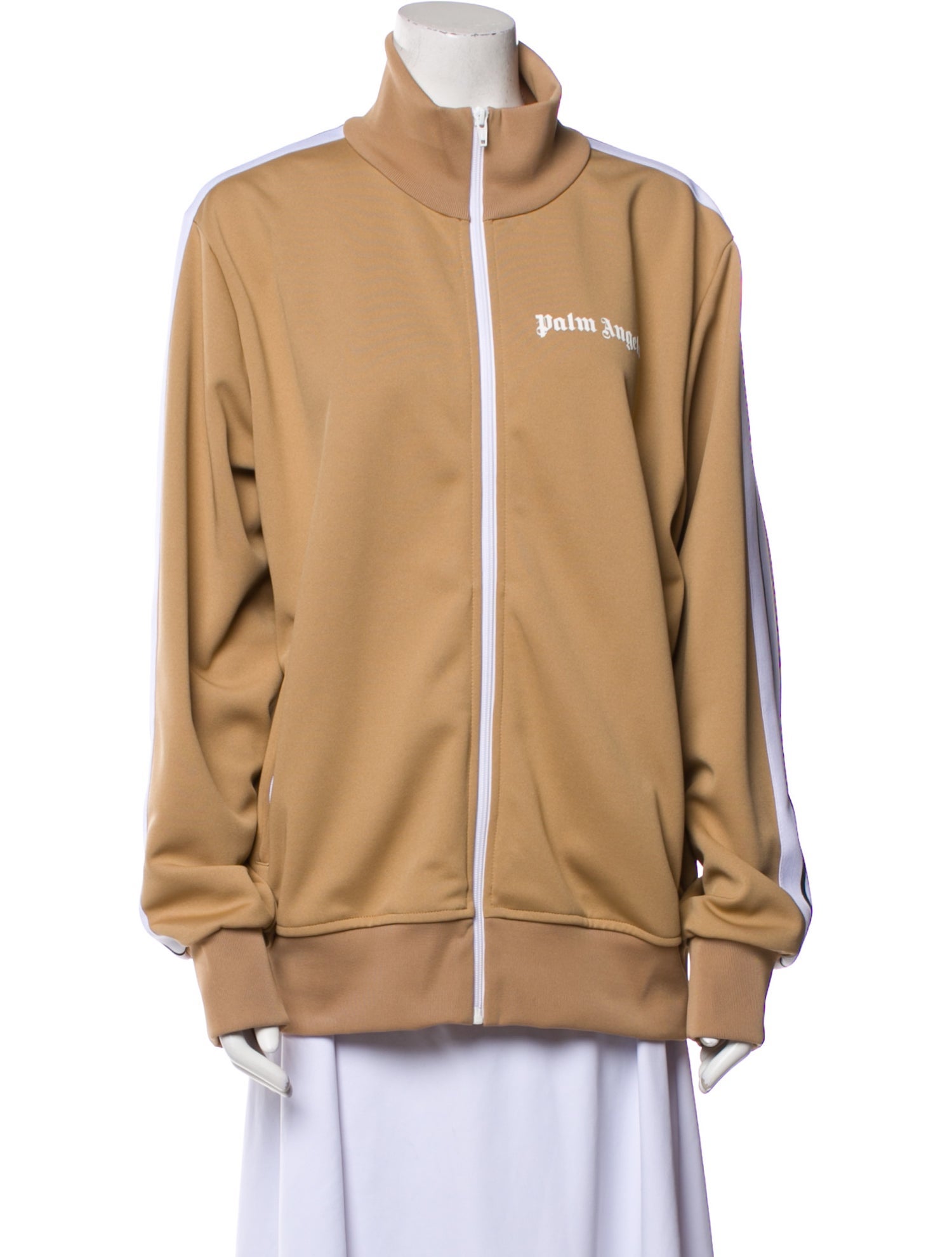 Palm Angels Mock Neck Long Sleeve Sweatshirt - Brown Tops, Clothing ...