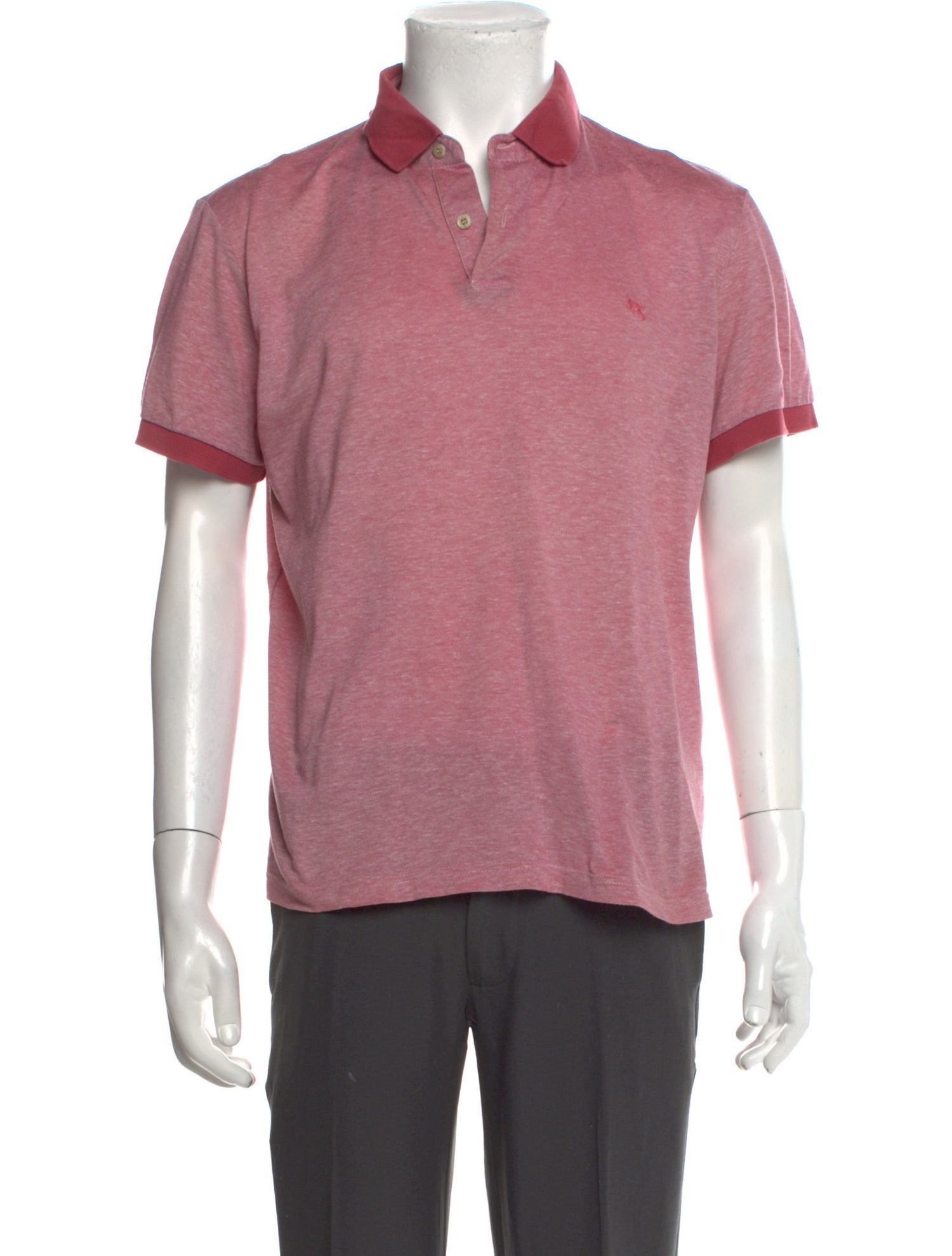 Pal Zileri Collar Short Sleeve Polo Shirt - Pink Polos, Clothing ...