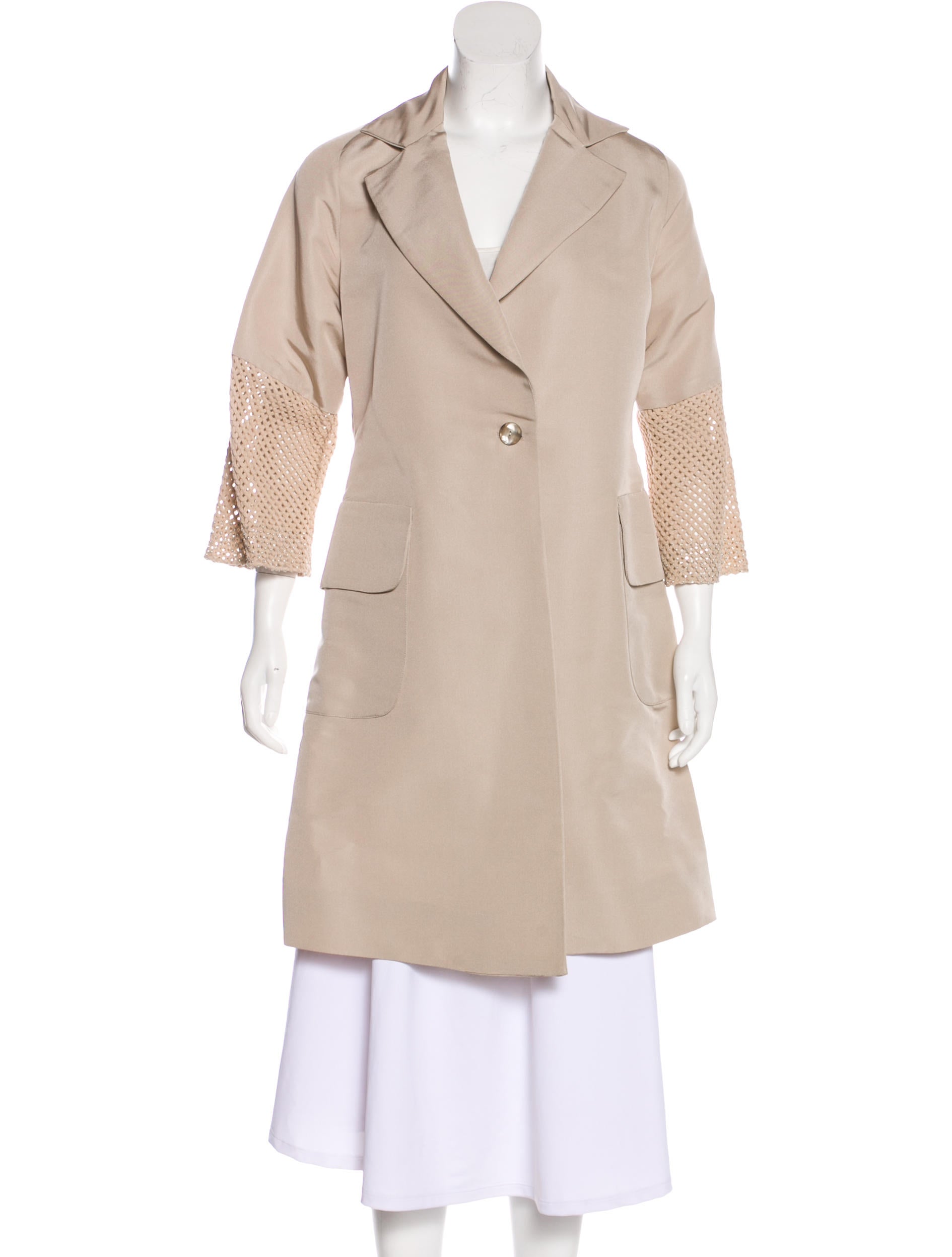 Pamella Roland Notch-Lapel Knee-Length Coat - Clothing - PAR20941 | The ...