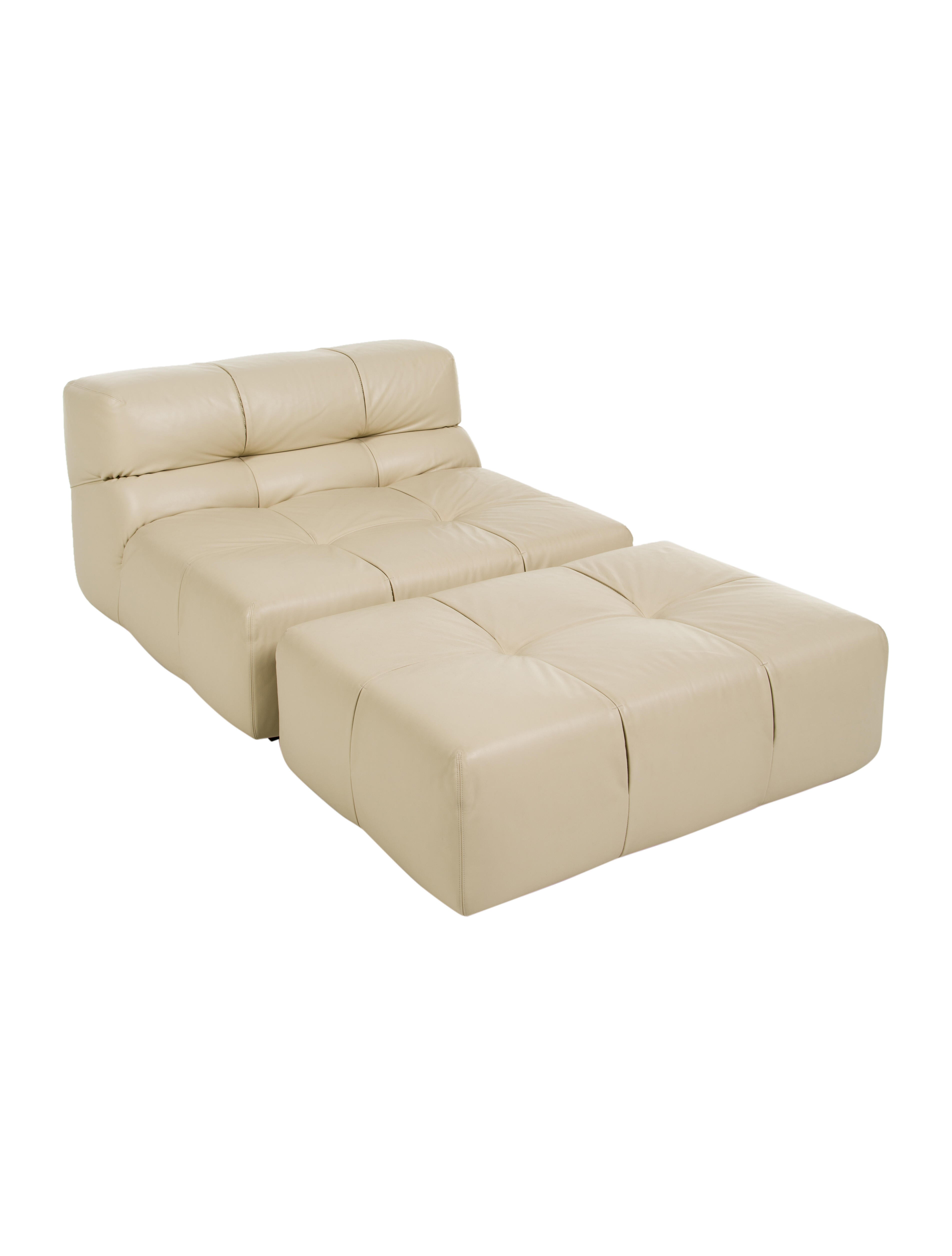 B&B Italia Tufty-Time Lounge Chair & Ottoman - Neutrals, 2 pieces ...