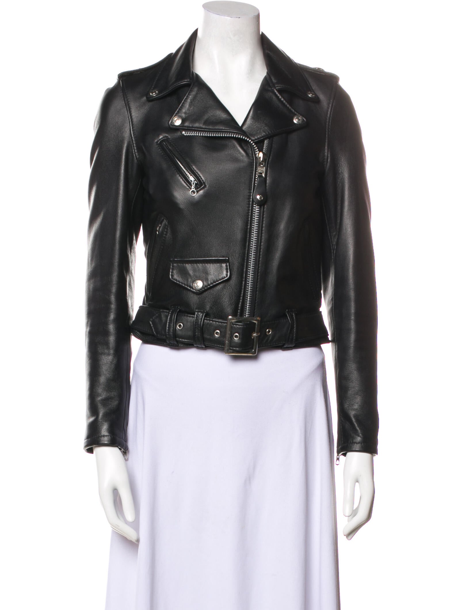 Perfecto Brand by Schott NYC Leather Biker Jacket - Black Jackets ...