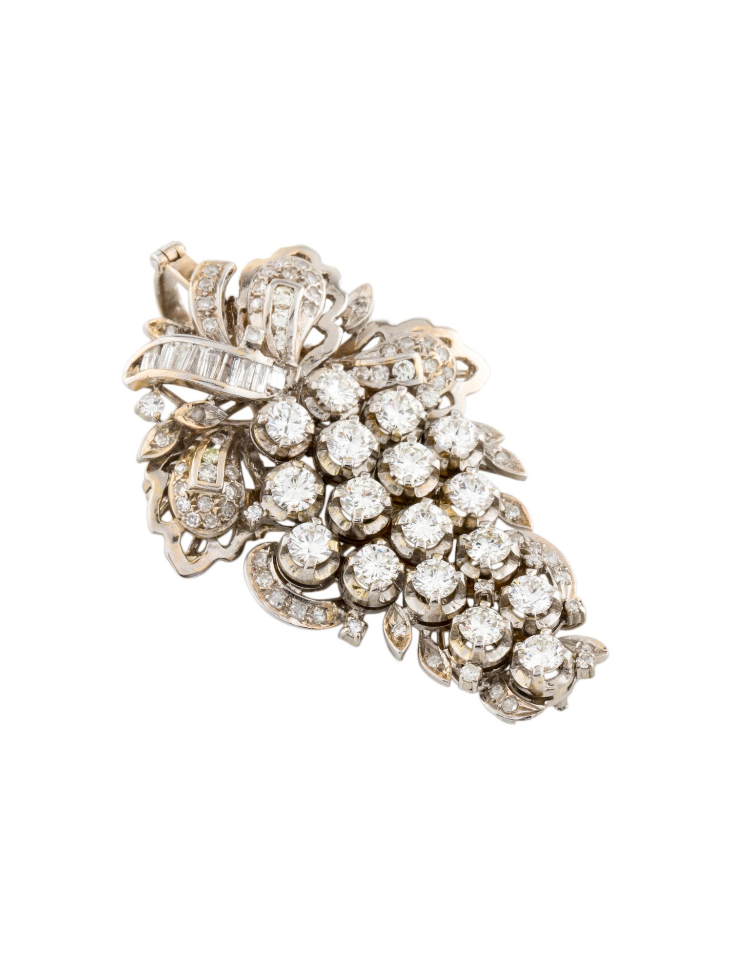 Pendant 14K 3.23ctw Diamond Grape Pendant - 14K White Gold Pendant ...