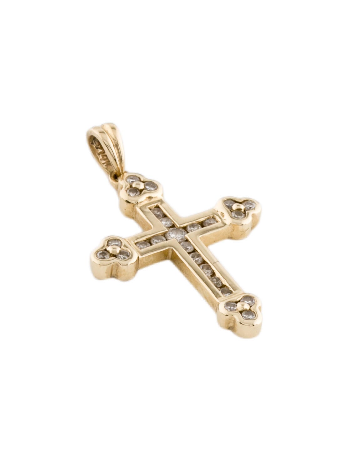 Pendant 14K Diamond Cross Pendant - 14K Yellow Gold Pendant Necklace ...
