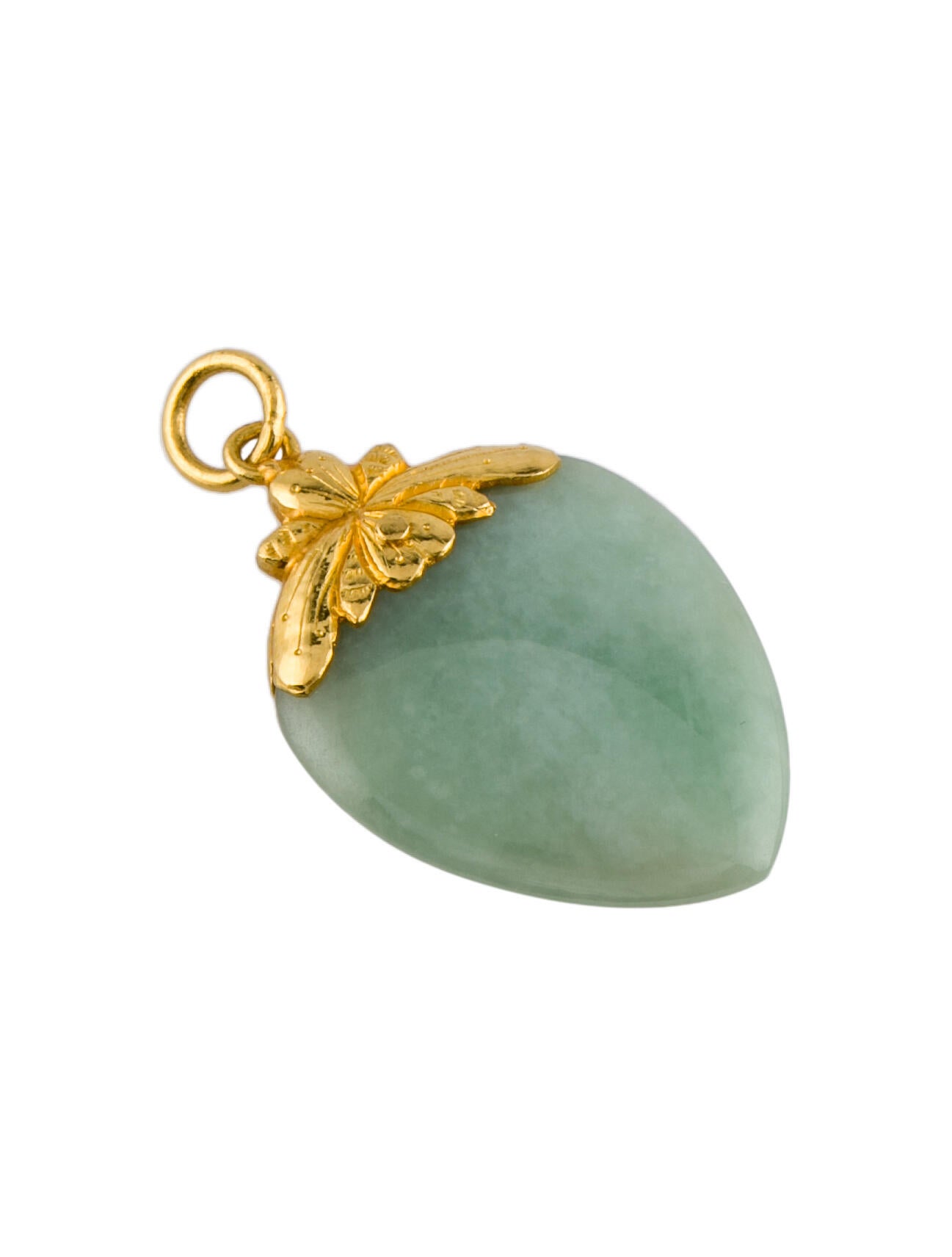 Pendant 22K Jadeite Heart Pendant - 22K Yellow Gold Pendant, Charms ...