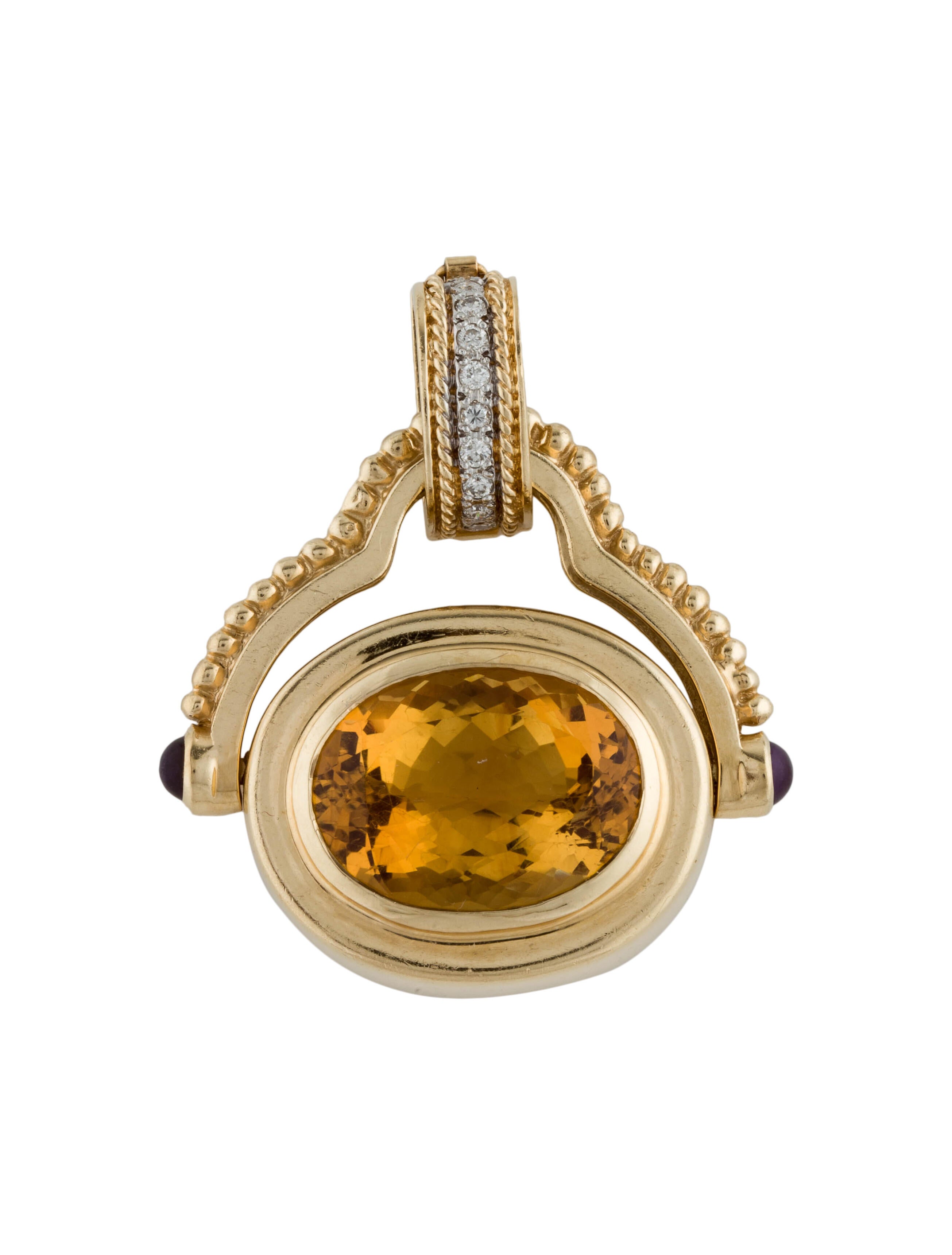 Pendant 14K Multistone Enhancer Pendant - 14K Yellow Gold Pendant ...