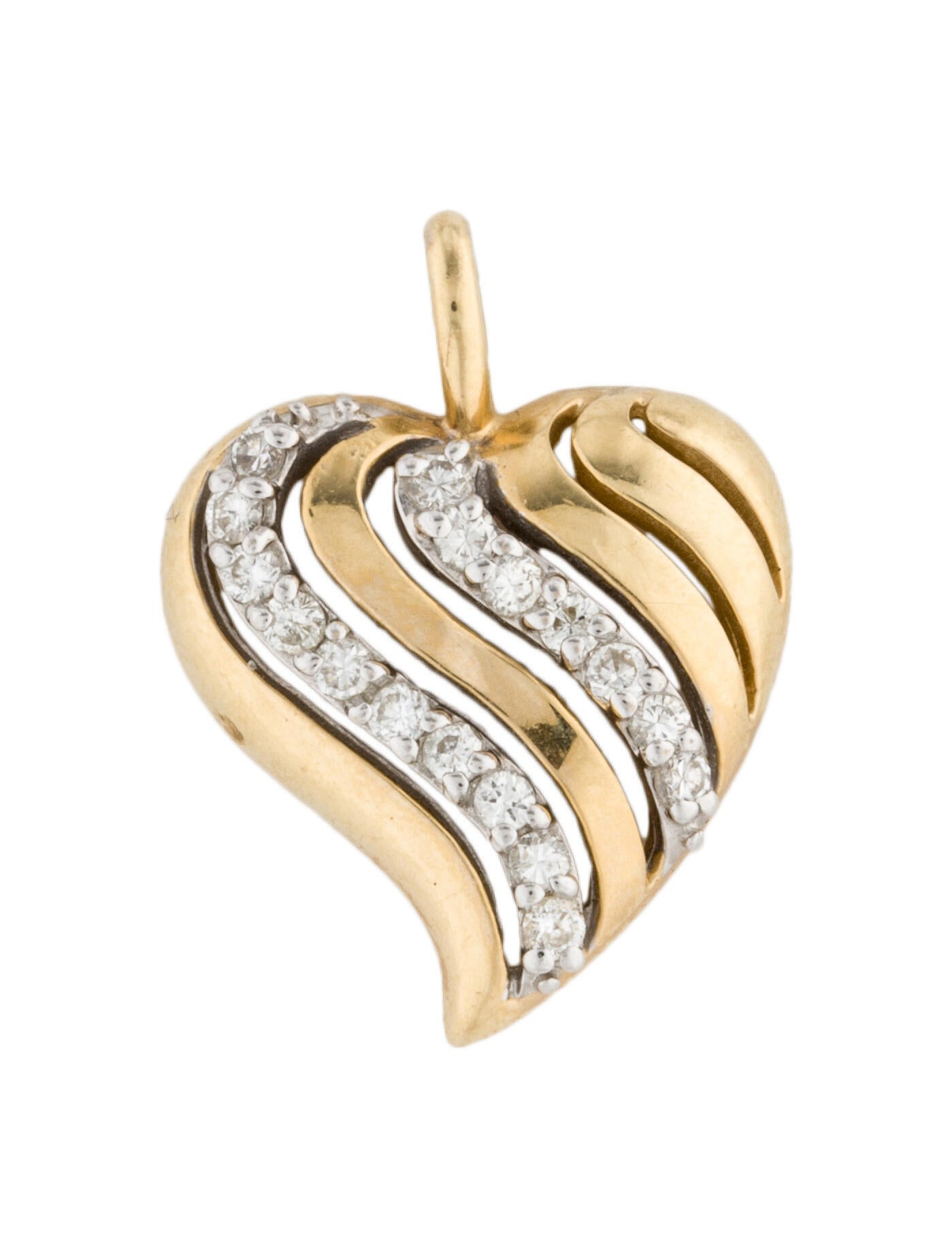 Pendant 18K Diamond & Enamel Heart Pendant - Blue, 18K Yellow Gold ...