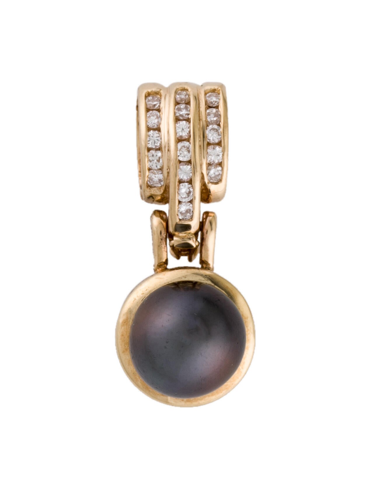 Pendant 14K Cultured Pearl & Diamond Enhancer Pendant - 14K Yellow Gold ...