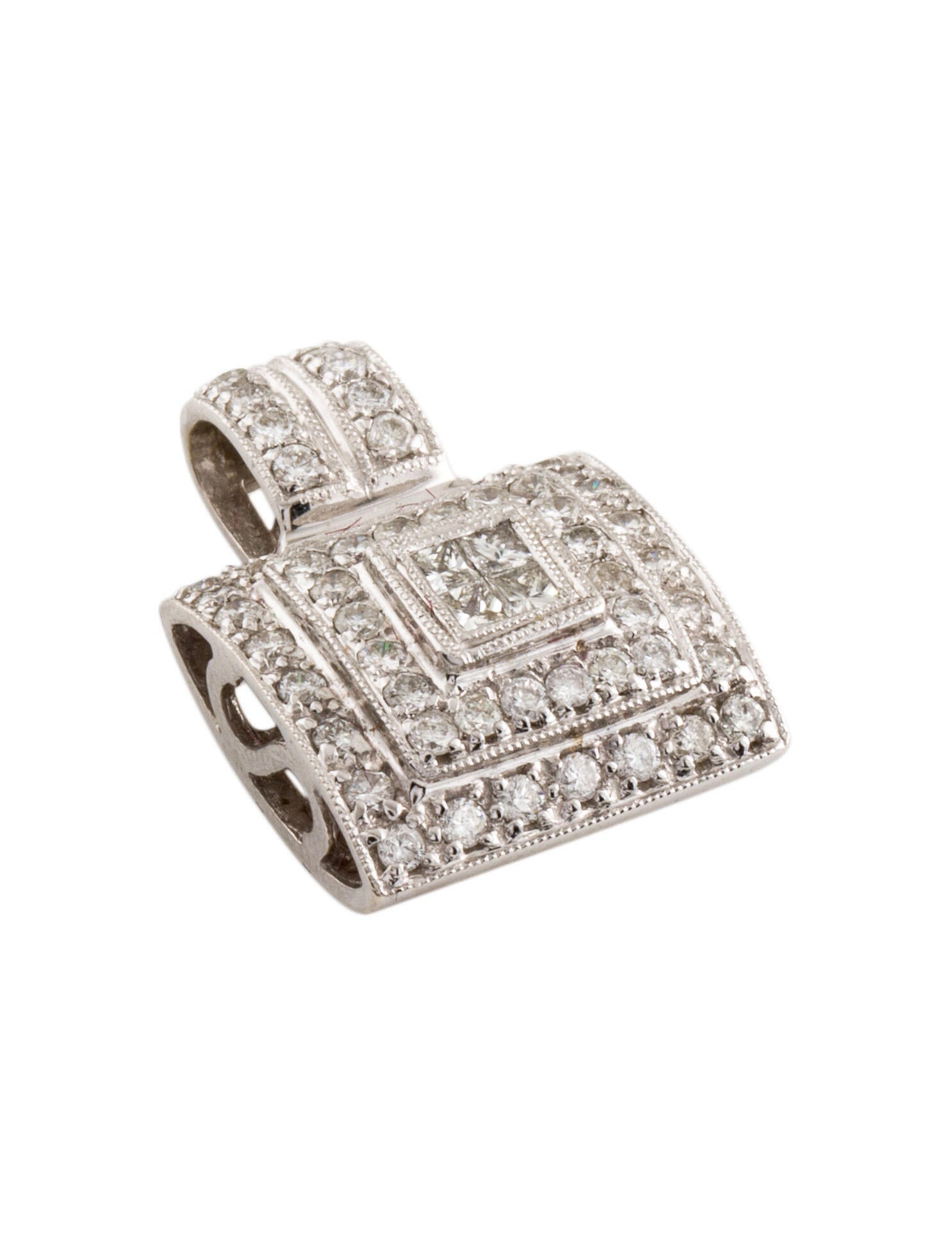 Pendant 14K Diamond Square Pendant - Pendant Necklace, Necklaces ...